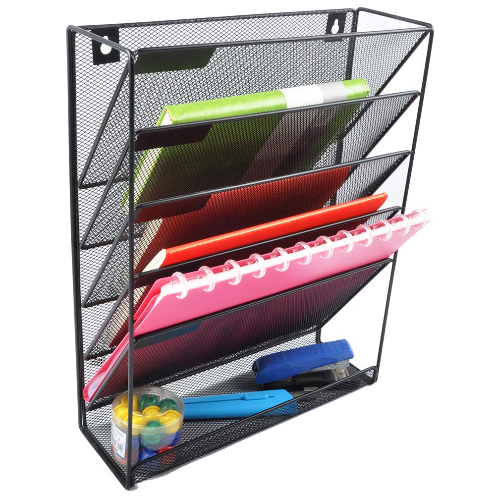 Snapklik.com : Hanging File Holder Organizer, 6 Tier Mesh Metal Wall ...