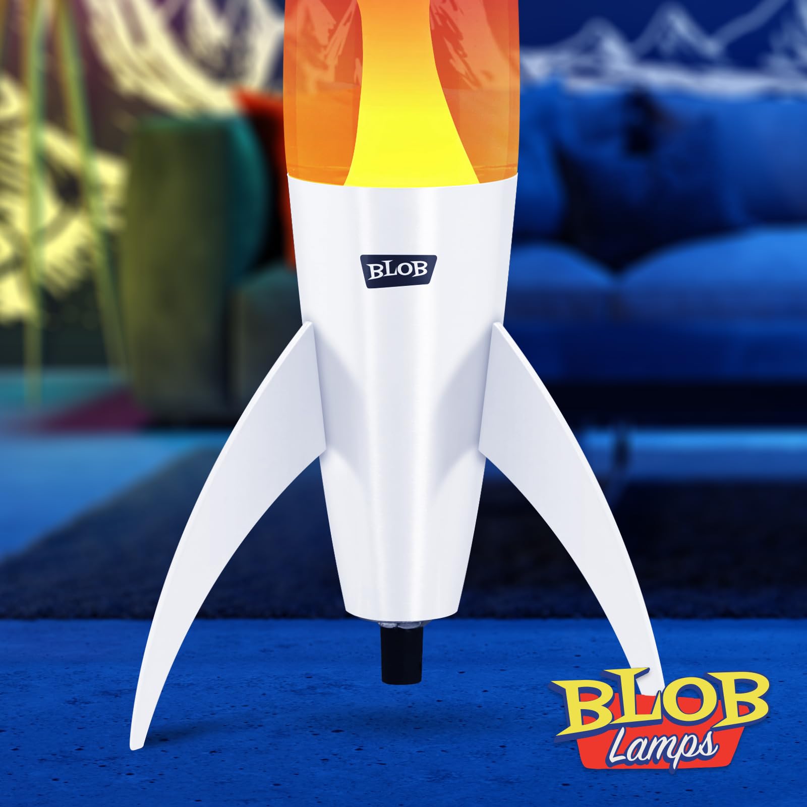 Blob Lamps Sunset Rocket Liquid Motion Lamp White Gloss Metal Base ...