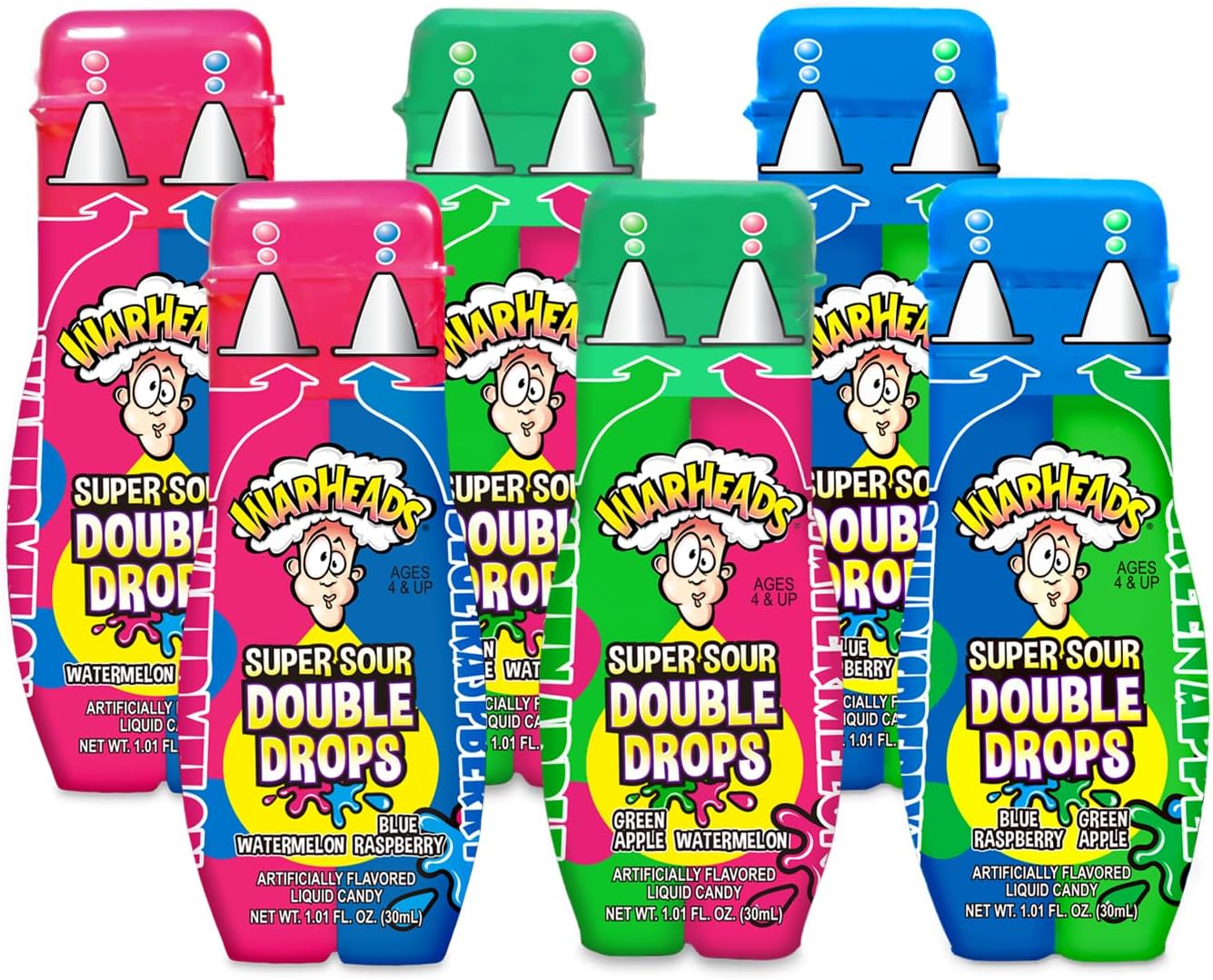 Amazon.com : WARHEADS Super Sour Double Drops - Liquid Sour Candy ...
