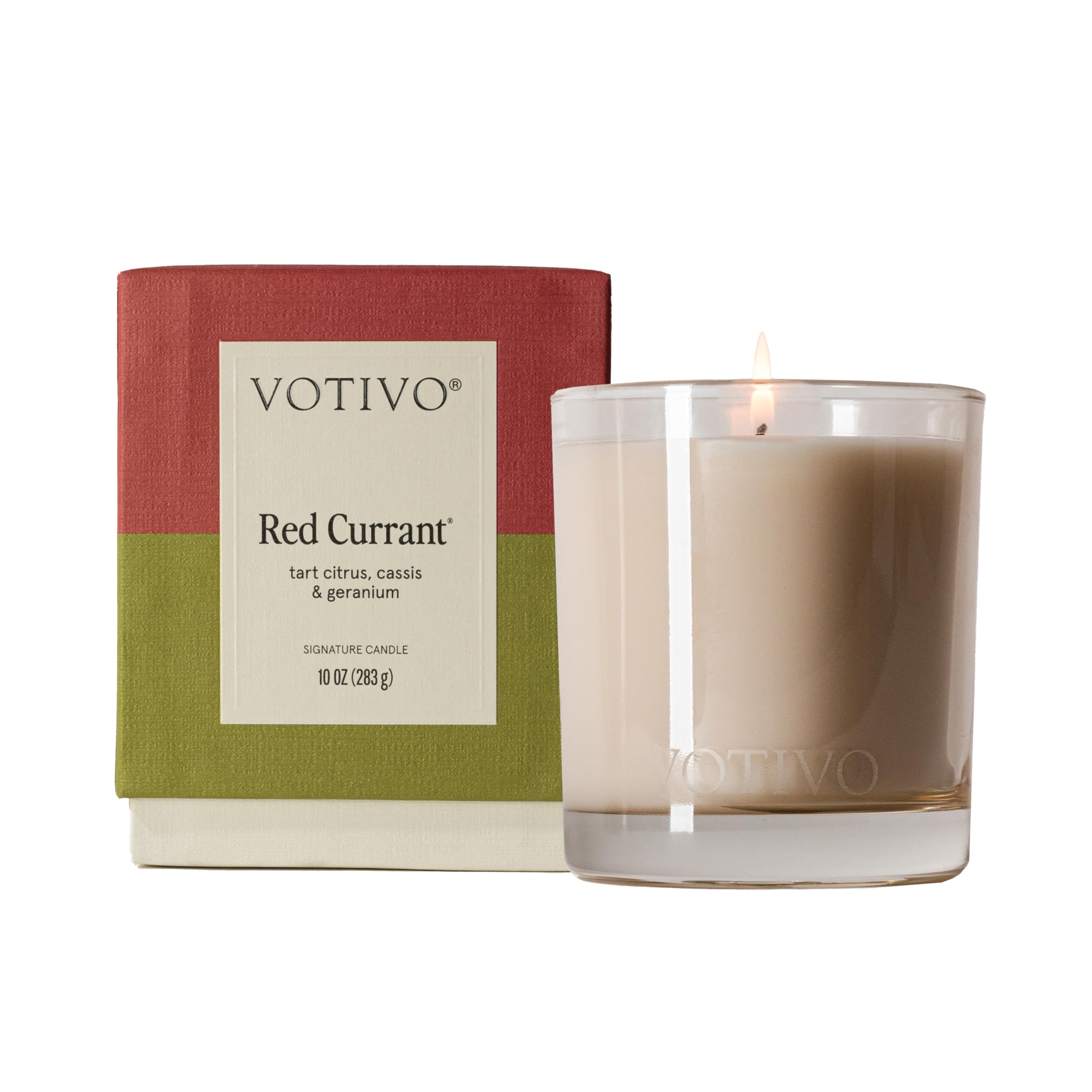 Amazon.com: Votivo Red Currant 10 oz Signature Candle | Soy Wax Blend | Luxury Glass Jar Scented ...