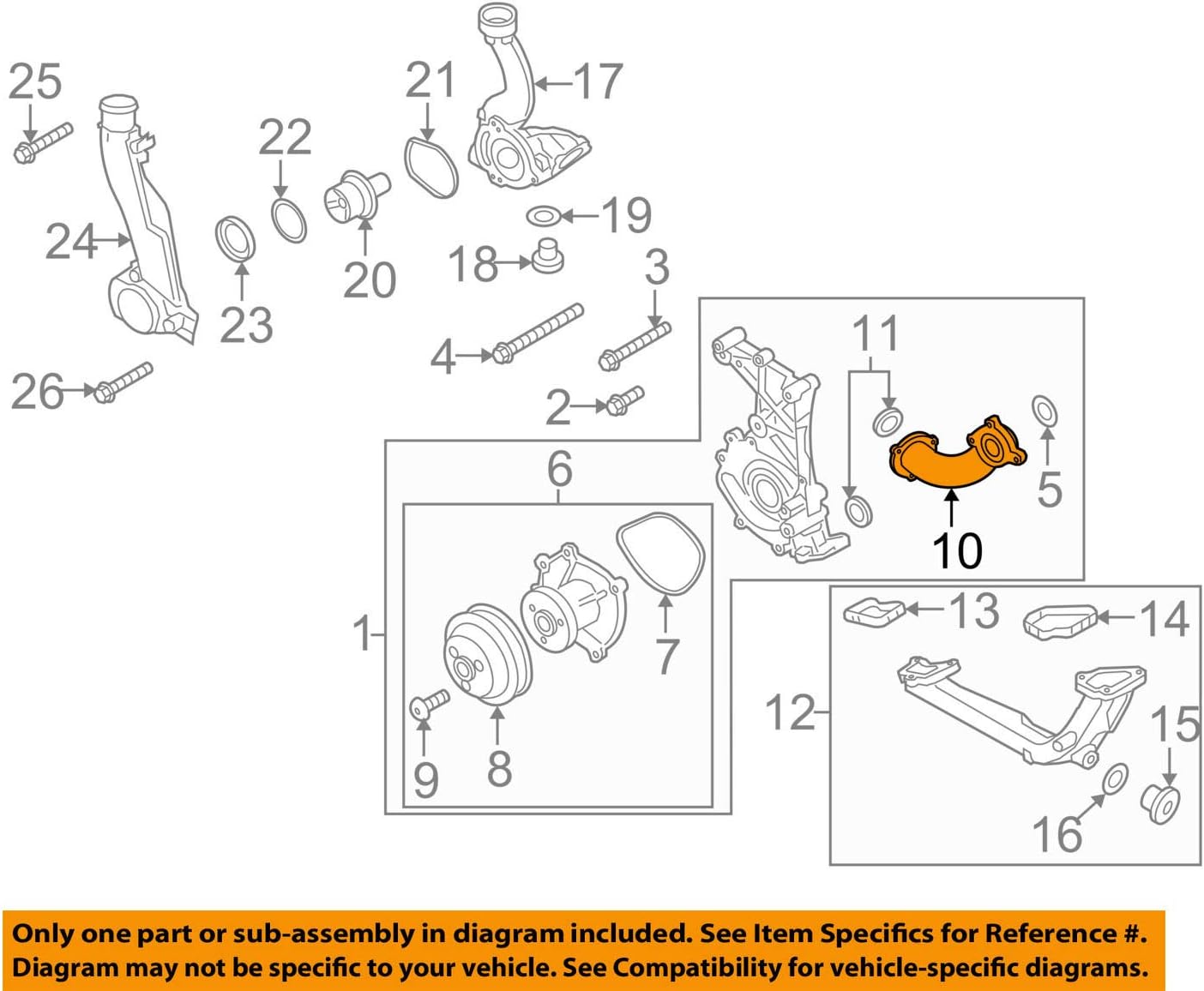Amazon.com: Porsche 9A1 106 238 00, Engine Coolant Inlet Flange ...