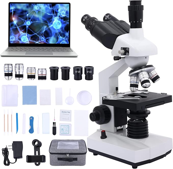 Amazon.com: Woehrsh Compound Trinocular Microscope H10x and WF50x ...