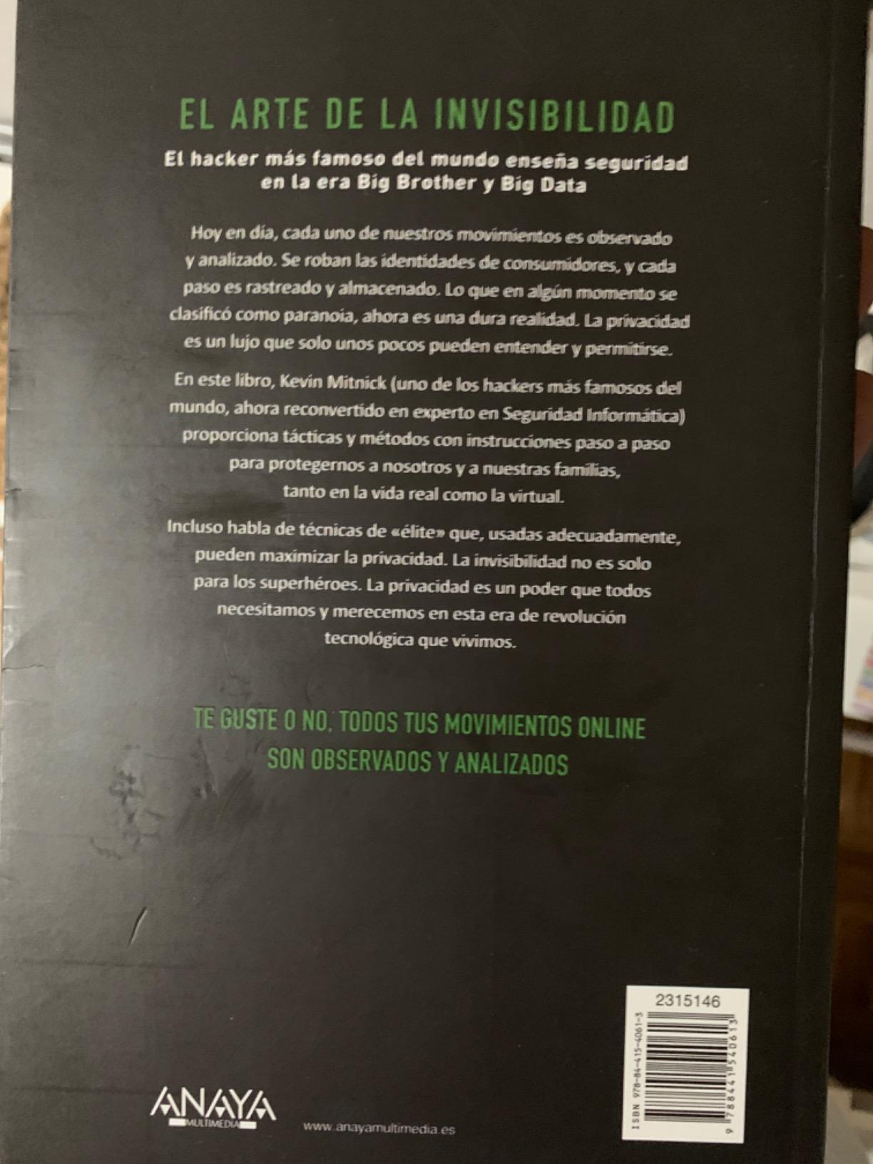 El arte de la invisibilidad (TÍTULOS ESPECIALES) : Mitnick, Kevin ...