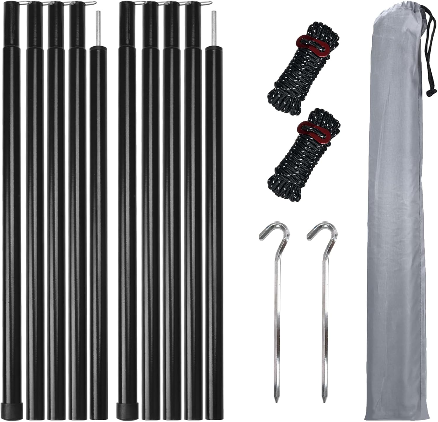 Amazon.com : Neween Adjustable Tent Poles Steel Rods Telescoping Tarp ...