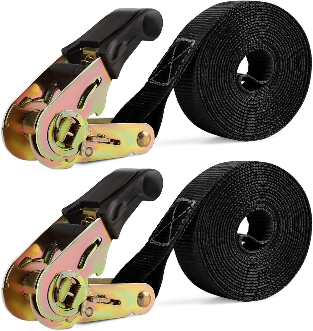 Ratchet Straps 6M x 25mm Black Ratchet Straps 800KG Break Strength - 2 ...