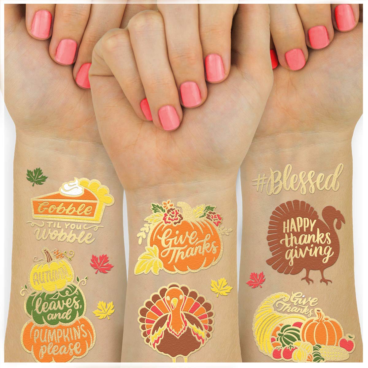 Amazon.com : xo, Fetti Thanksgiving Fall Tattoos for Kids - 30 styles ...