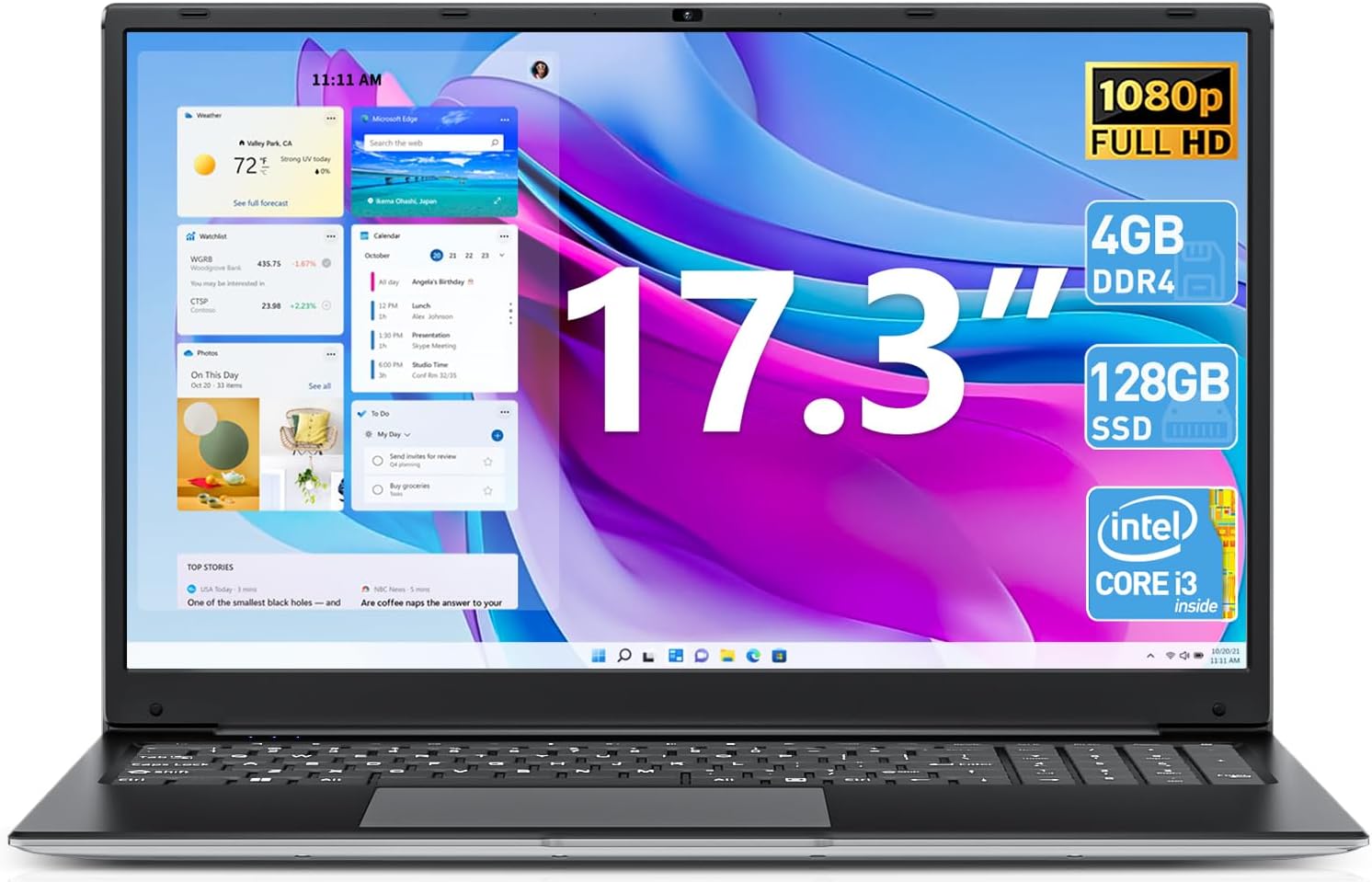 Amazon.com: Naclud 17.3 Inch Laptop, Laptops Computer with Core i3 ...