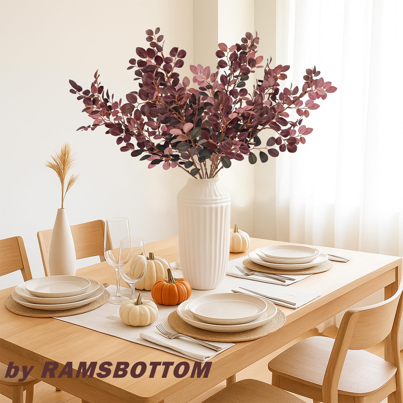 Snapklik.com : Luiywan Fall Stems For Vases - Faux Eucalyptus Stems, Artificial Silk Plants Leaf ...