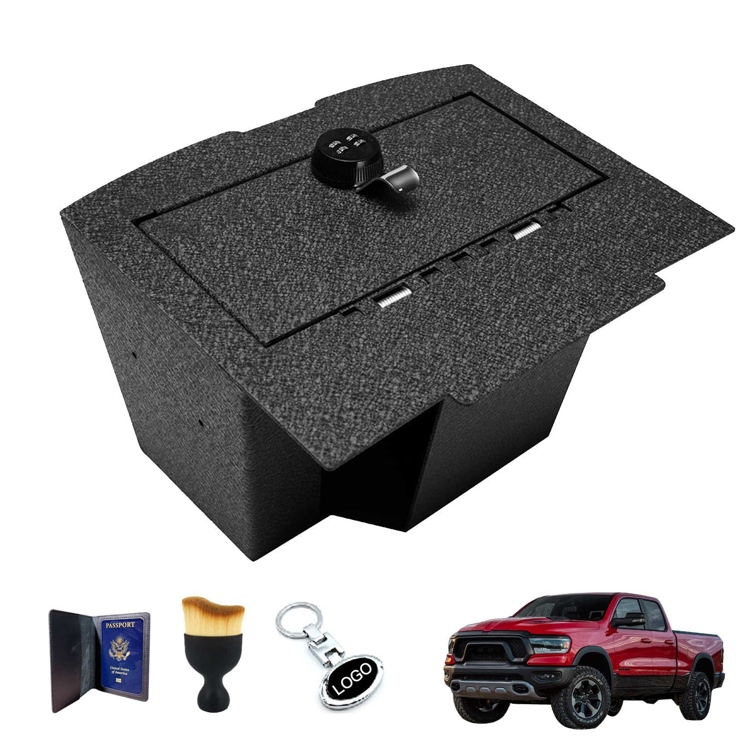 Snapklik.com : Center Console Gun Safe Vault Compatible