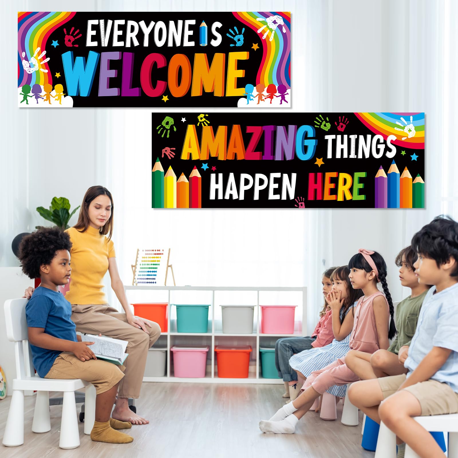 Back To School Bulletin Board Decorations Tatuo 54 Pieces Construction ...