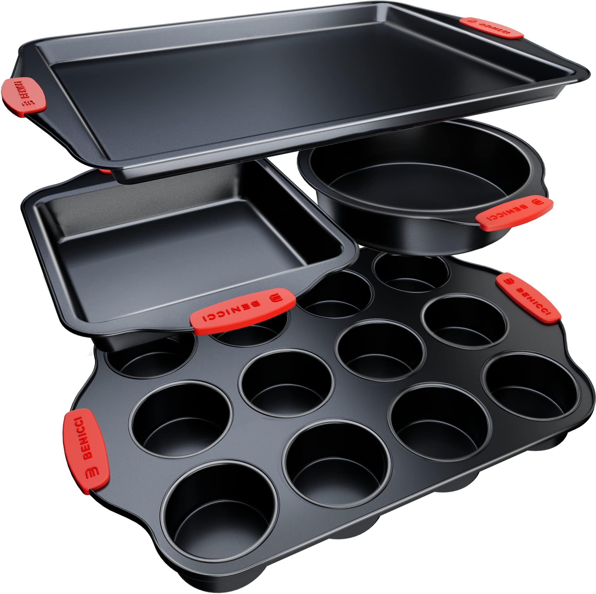 Amazon.com: Premium Non-Stick Baking Pans Set of 4 - Includes Baking ...