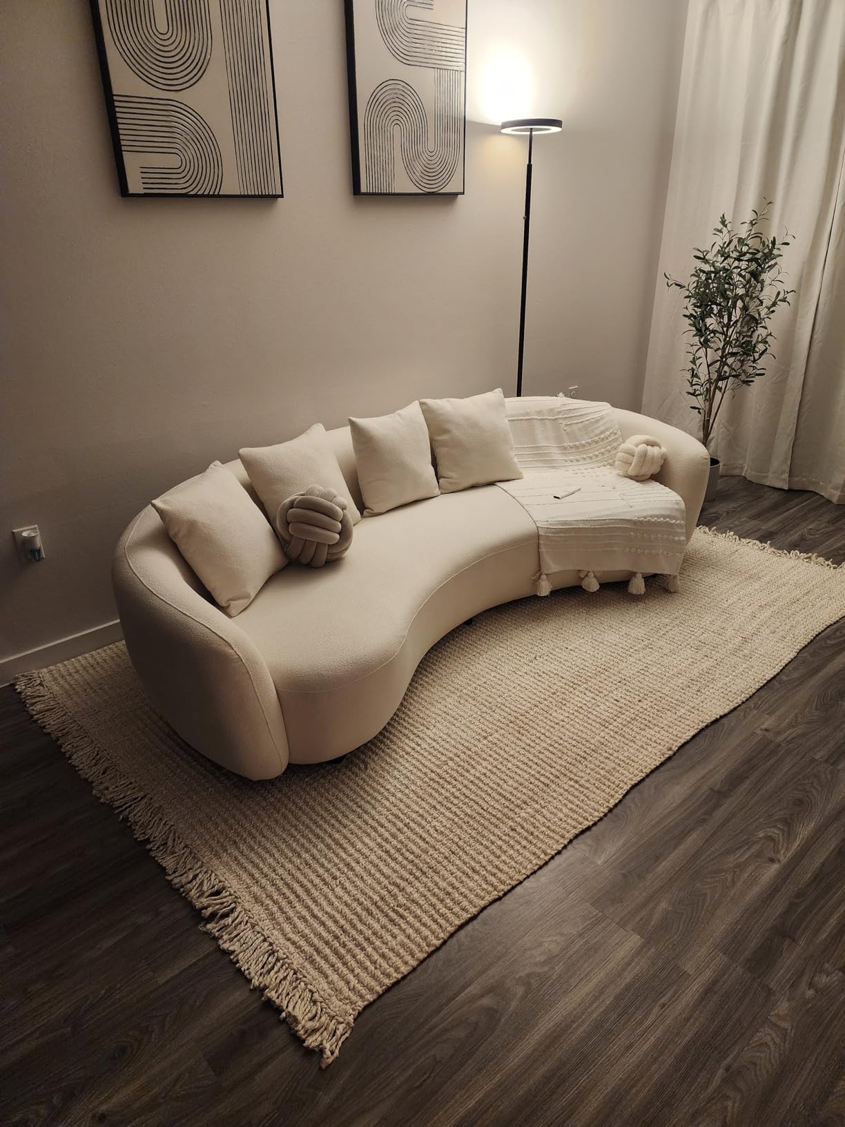 $74/mo - Finance KEVINSPACE 124.8" Curved Sofa Modern Curved Couch ...