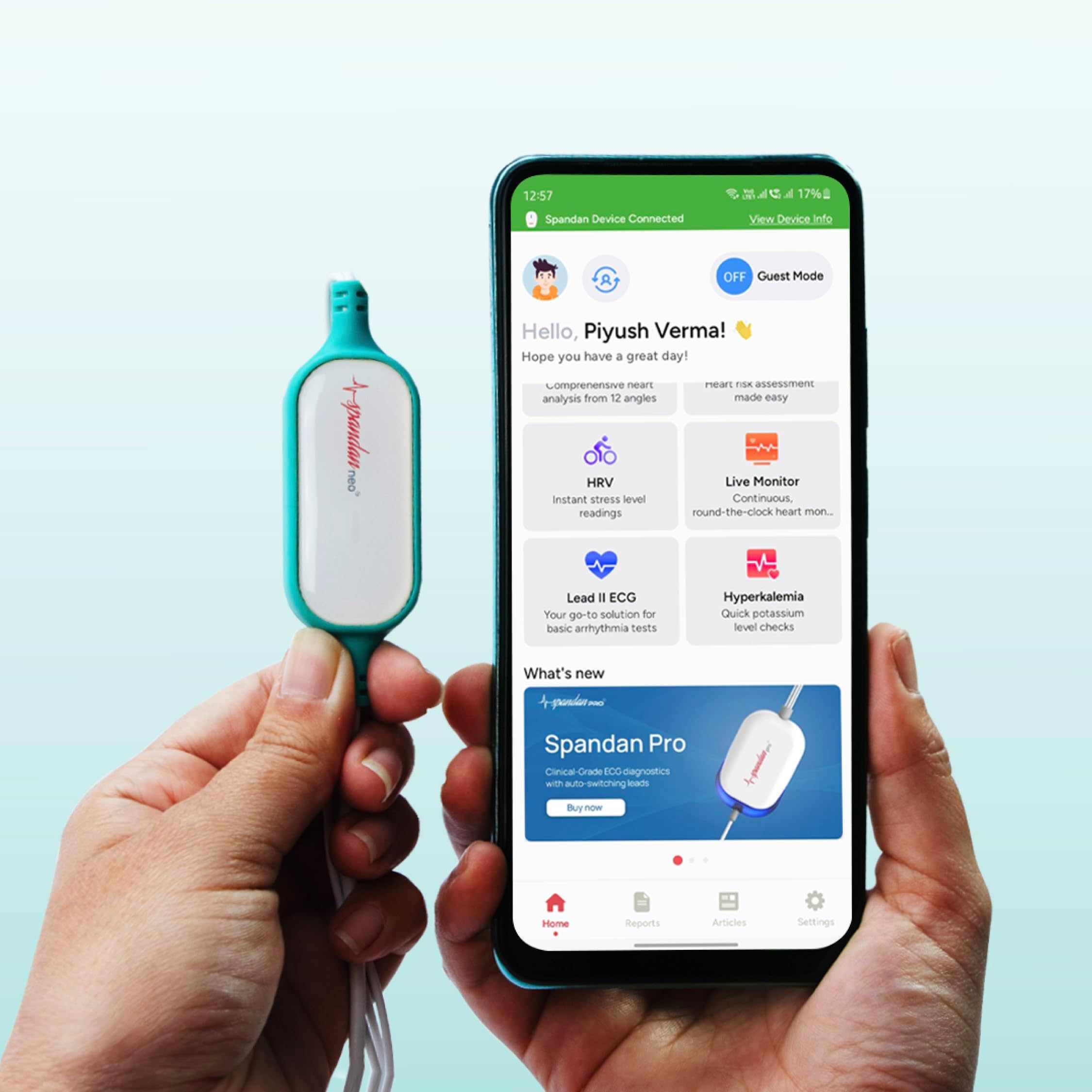 Sunfox Spandan Neo | ECG Device | Heart Rate Monitor | Detects AFib ...