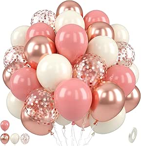 Amazon.com: Paready Dusty Pink Balloons, 50 Pcs Retro Blush Pink White ...