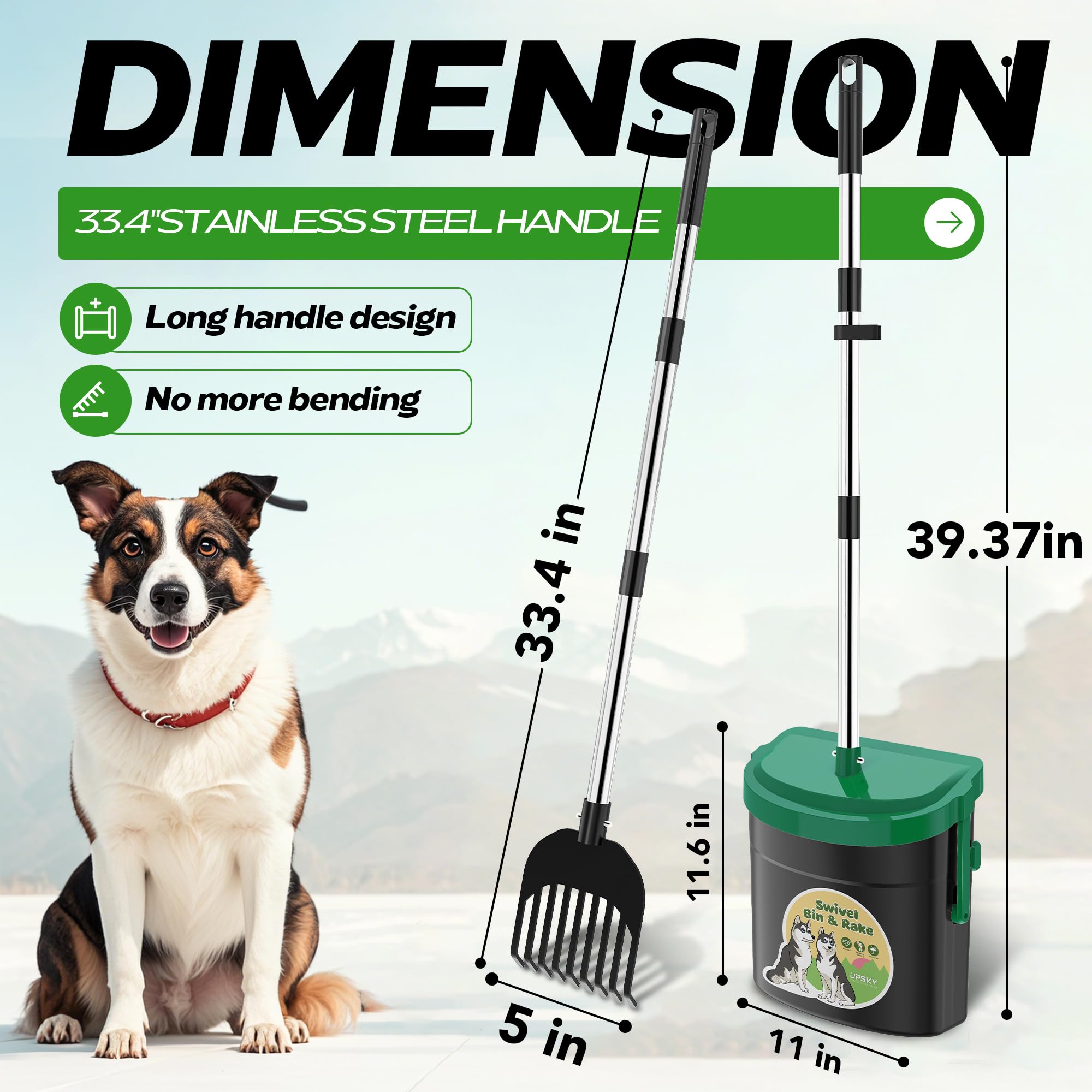 Long Handle Waste Cleaner Long Handle Pooper Scooper With Swivel Bin ...