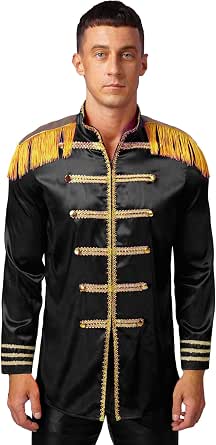 Amazon.com: easyforever Men's 60s Pop-Star Costume Hippy Fancy Dress ...