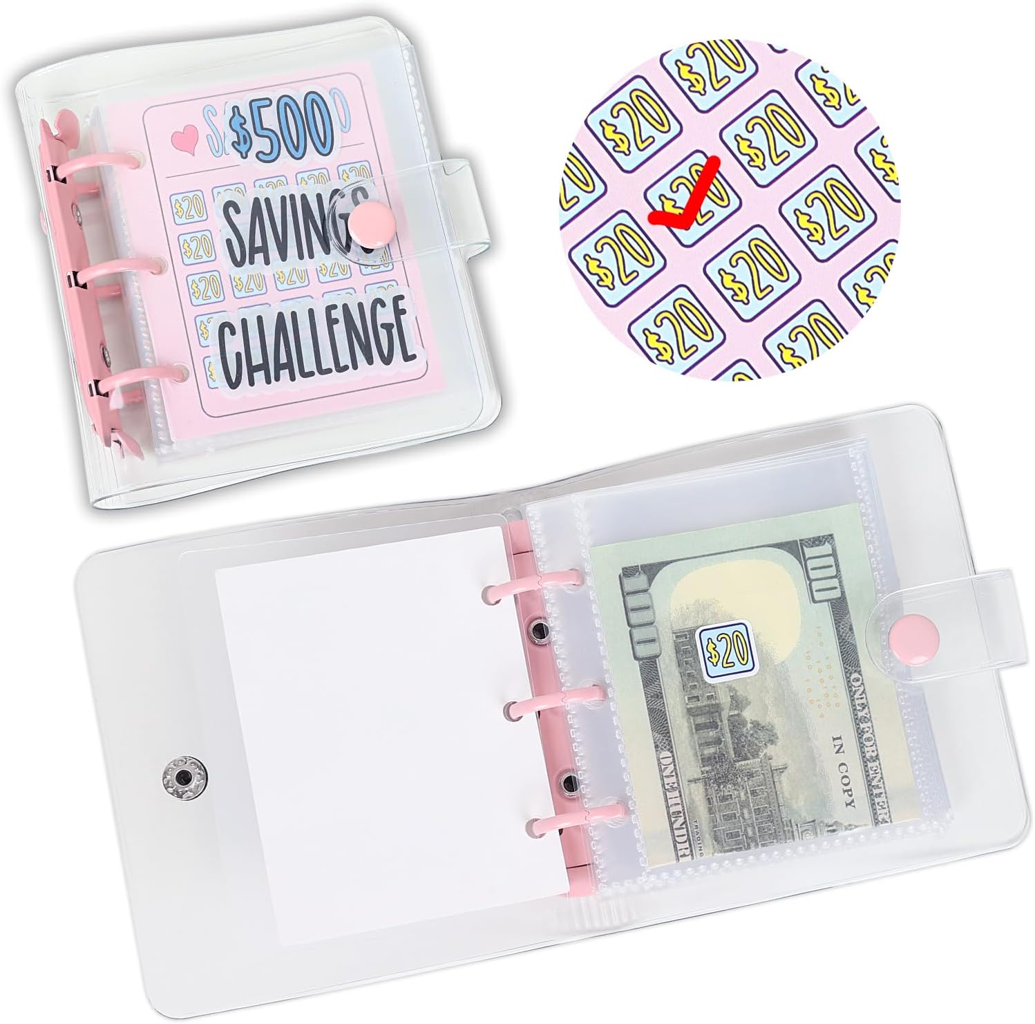 Amazon.com : 1000 Money Savings Challenge Binder, A8 Mini Money Saving ...