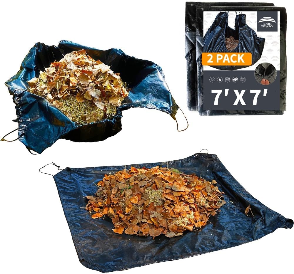 Amazon.com: RAINDEWAY Drawstring Tarp 7x7 Feet (2pack), 9 Mil Black ...