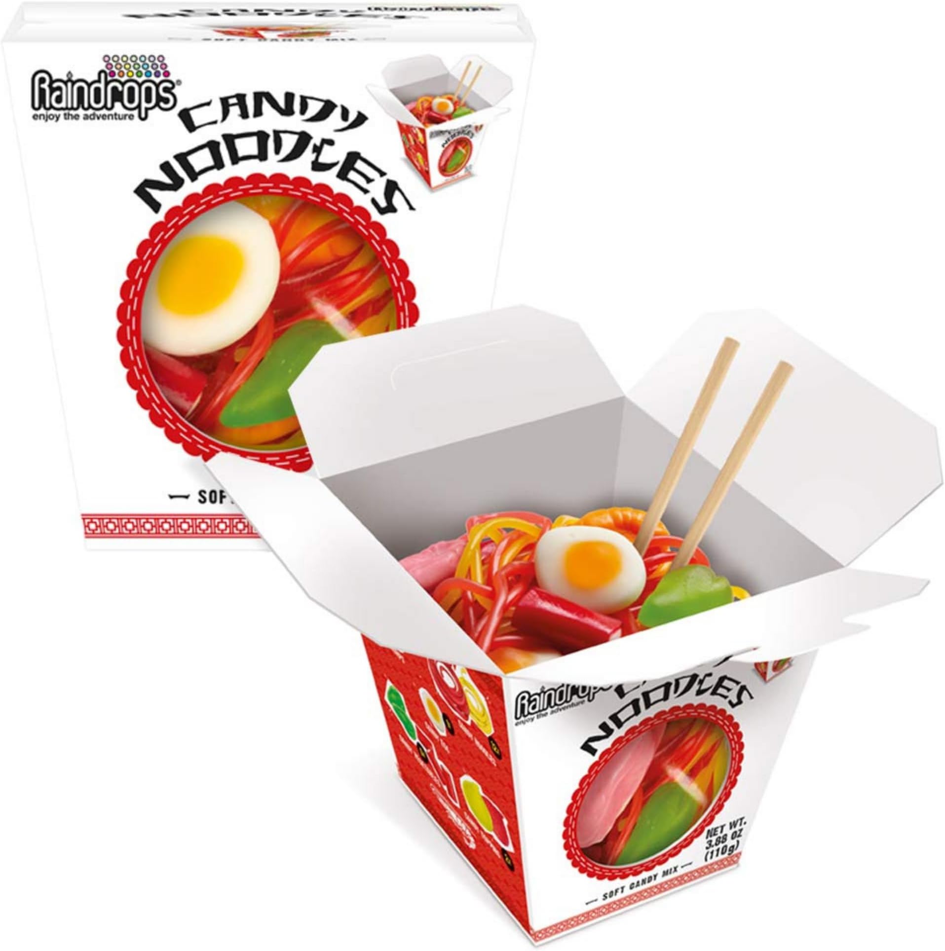 Amazon.com : Raindrops Gummy Candy Noodles Takeout Box with 6 Kinds of ...