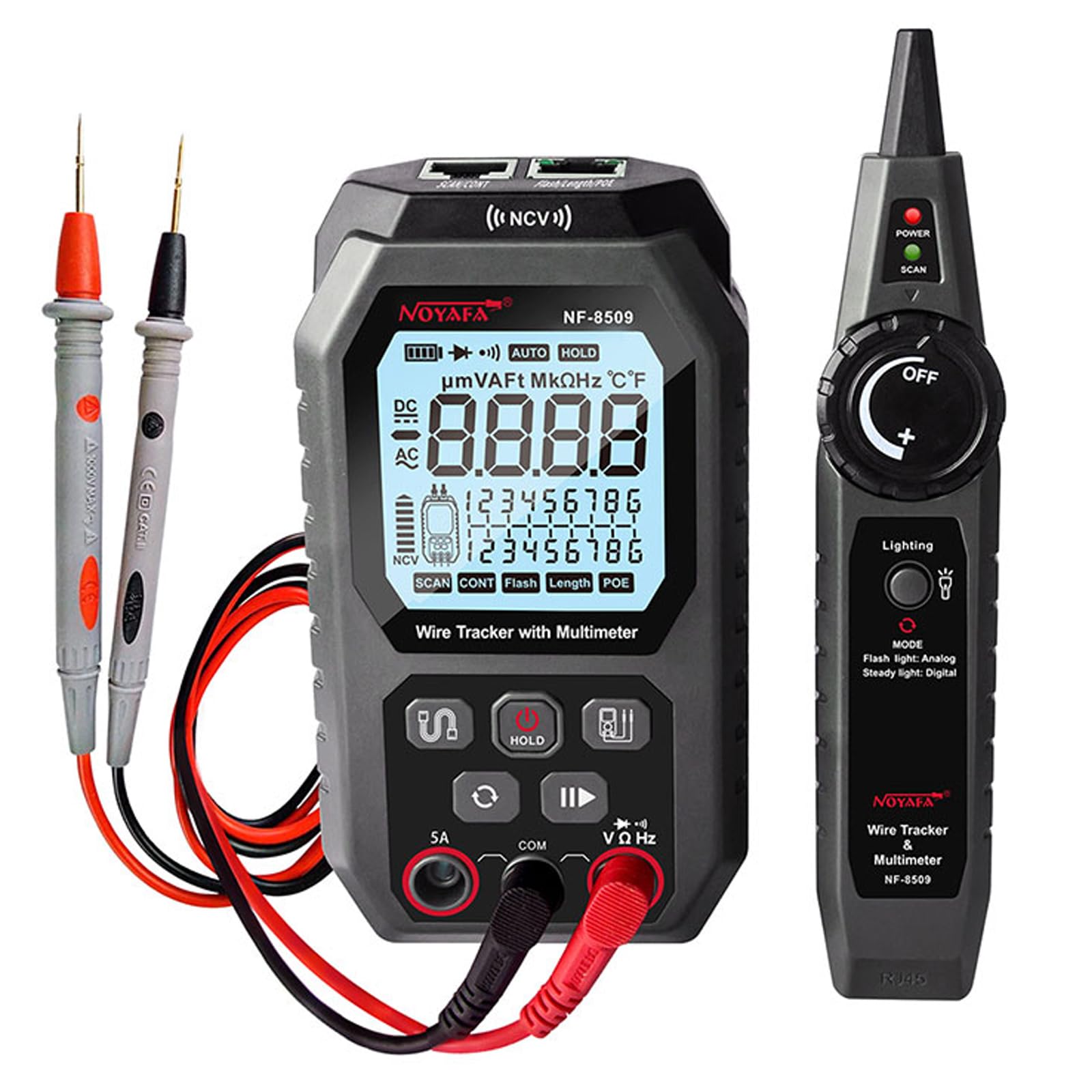 NOYAFA Network Cable Tester with Multimeter Tester, RJ45 CAT5 CAT6 ...