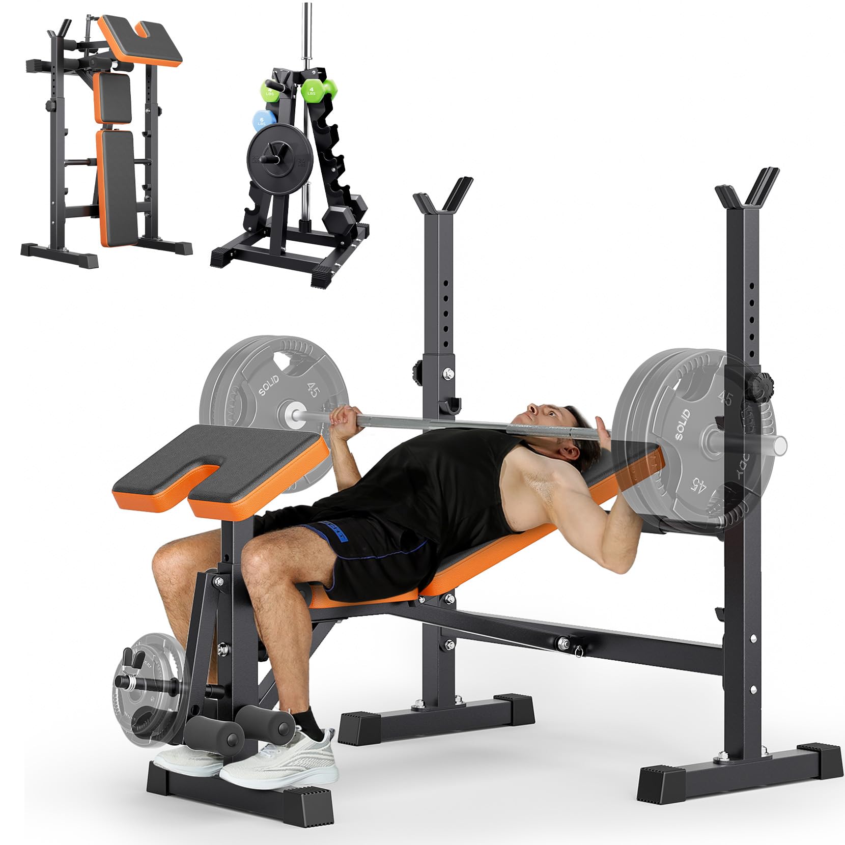 Amazon Basics Adjustable Workout Weight Bench Press, Foldable for Home ...