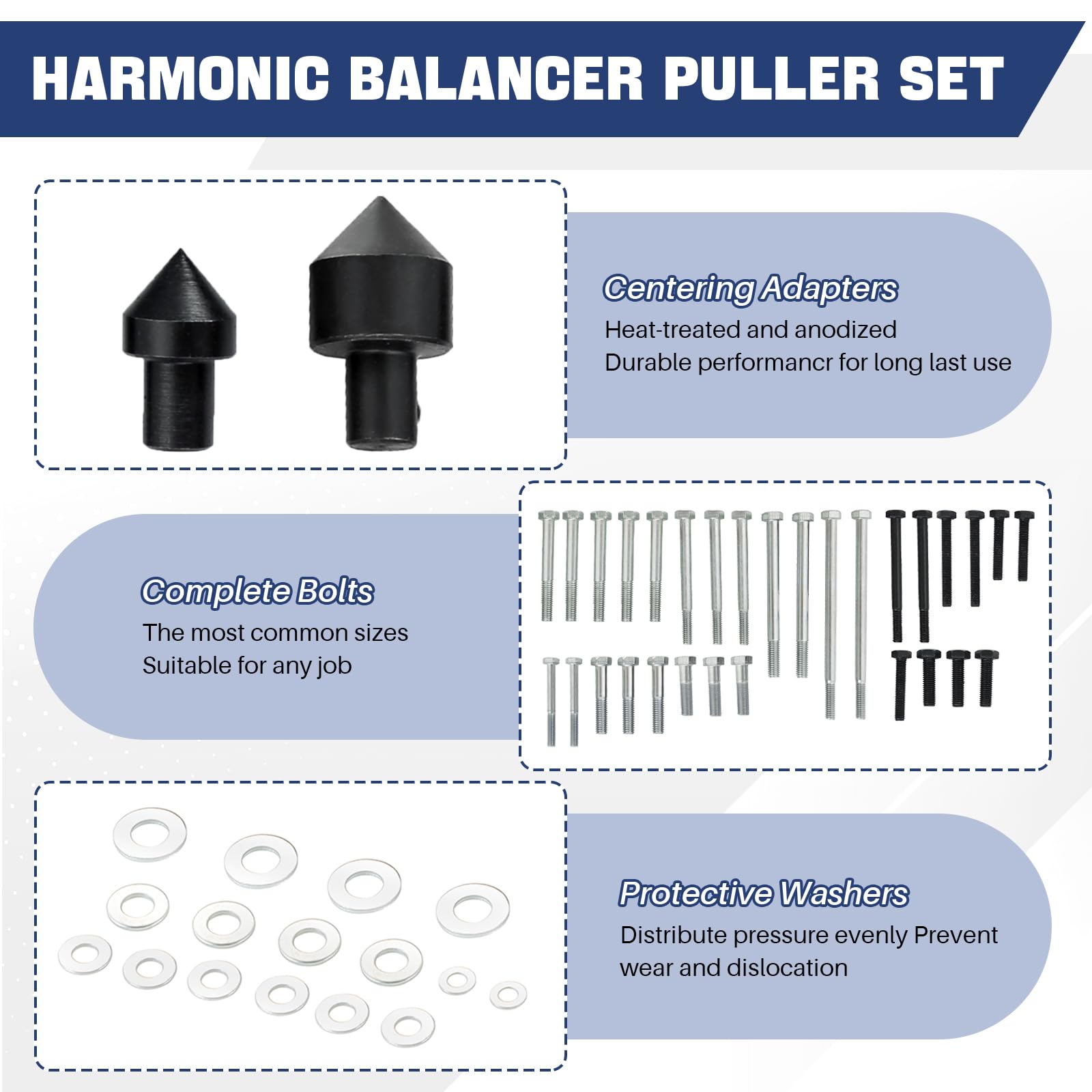 Snapklik.com : DASBET 46PCS Harmonic Balancer Puller Set, Steering ...