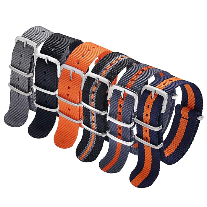 Buy Carty Military Nylon Strap 6 Packs 18mm 20mm 22mm Watch Band Nylon ...