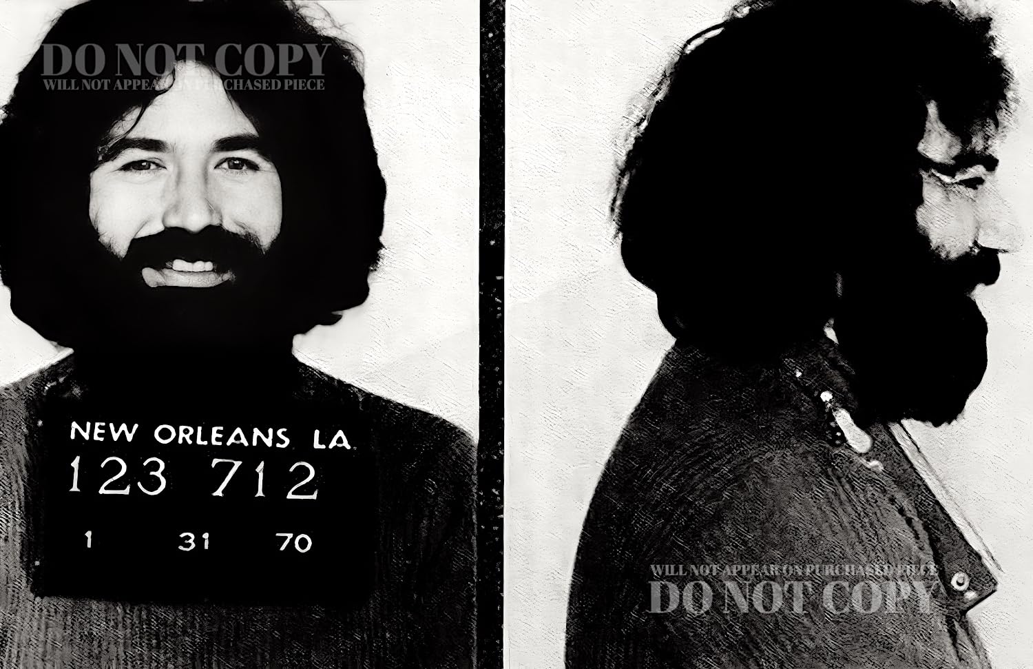 Amazon.com: Jerry Garcia Mugshot Photograph 11 X 17 - Magnificent 1970 ...
