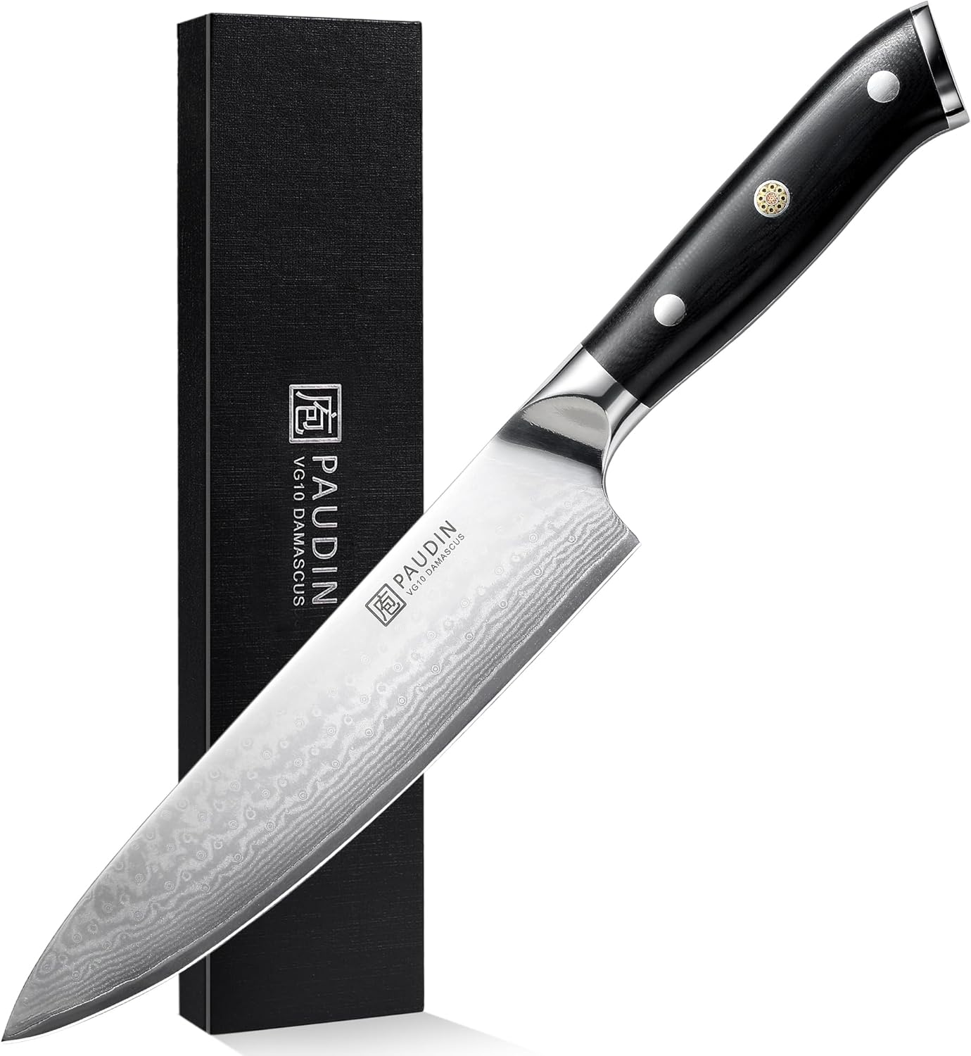 PAUDIN Damascus Chef Knife, 8 Inch Kitchen Knife, 67 Layers Damascus ...