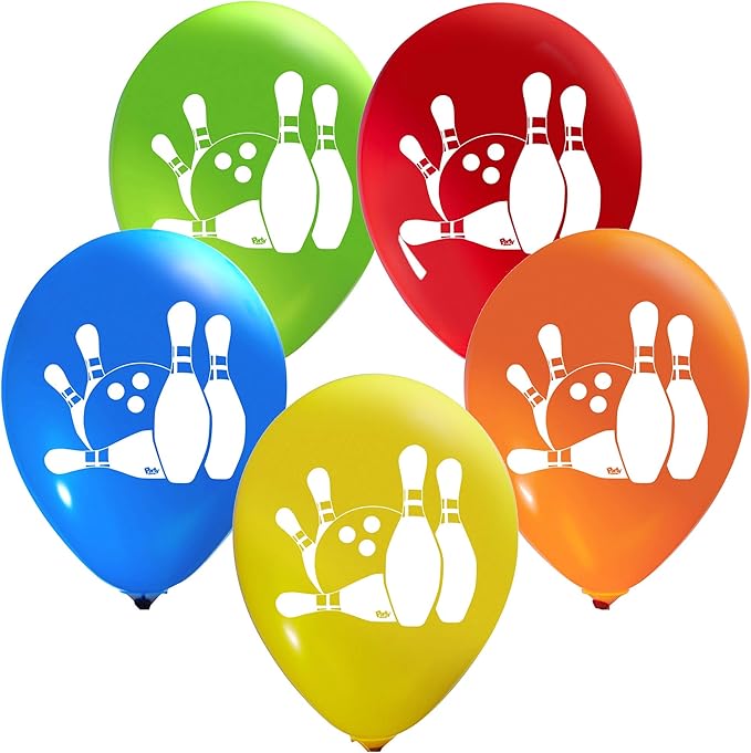 Amazon.com: Bowling Party Balloons – 16-Pack 12" Latex with Two-Sided ...