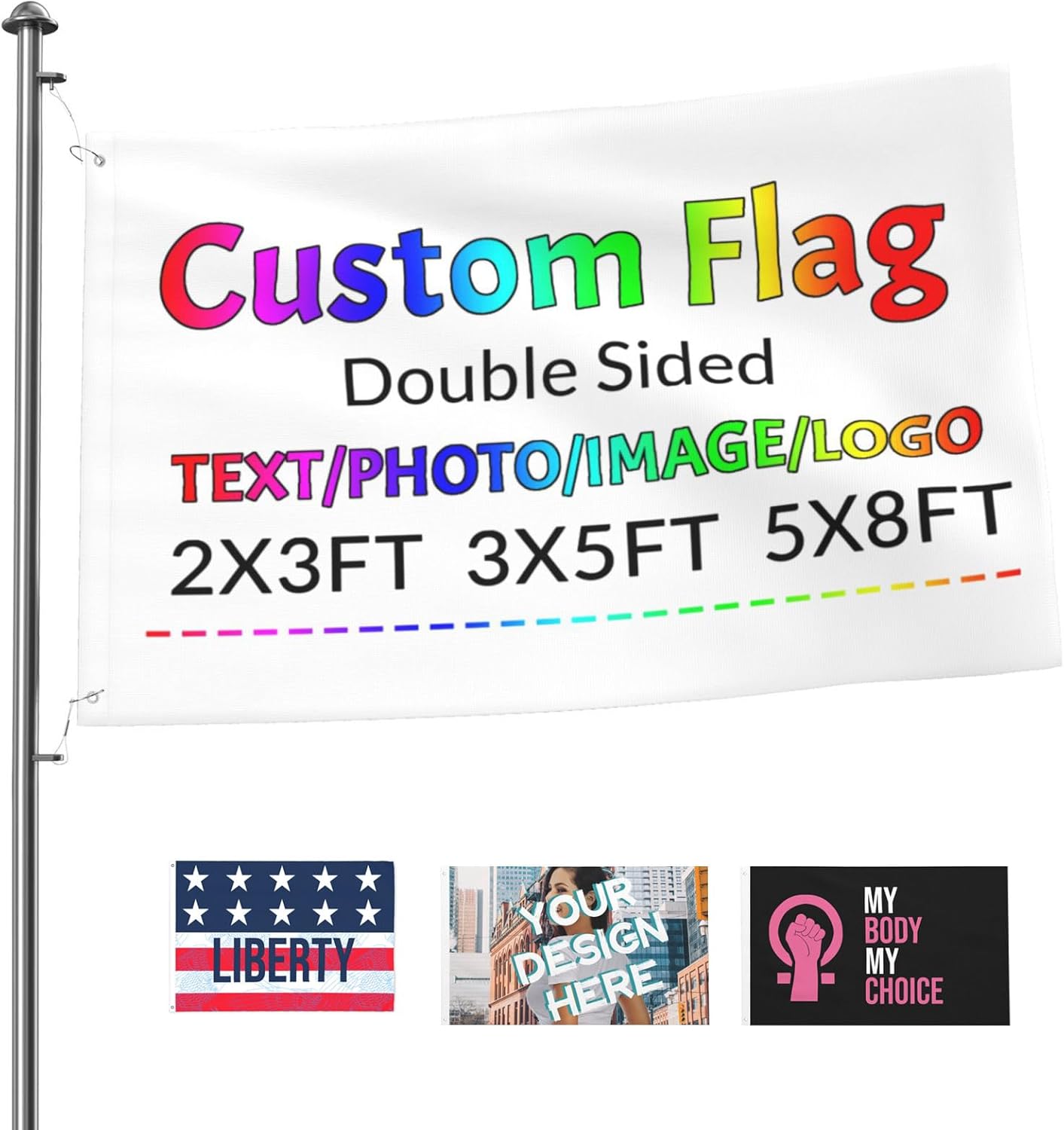 Amazon.com : Custom Flag 3x5 Personalized Double Sided Flags Add Your ...