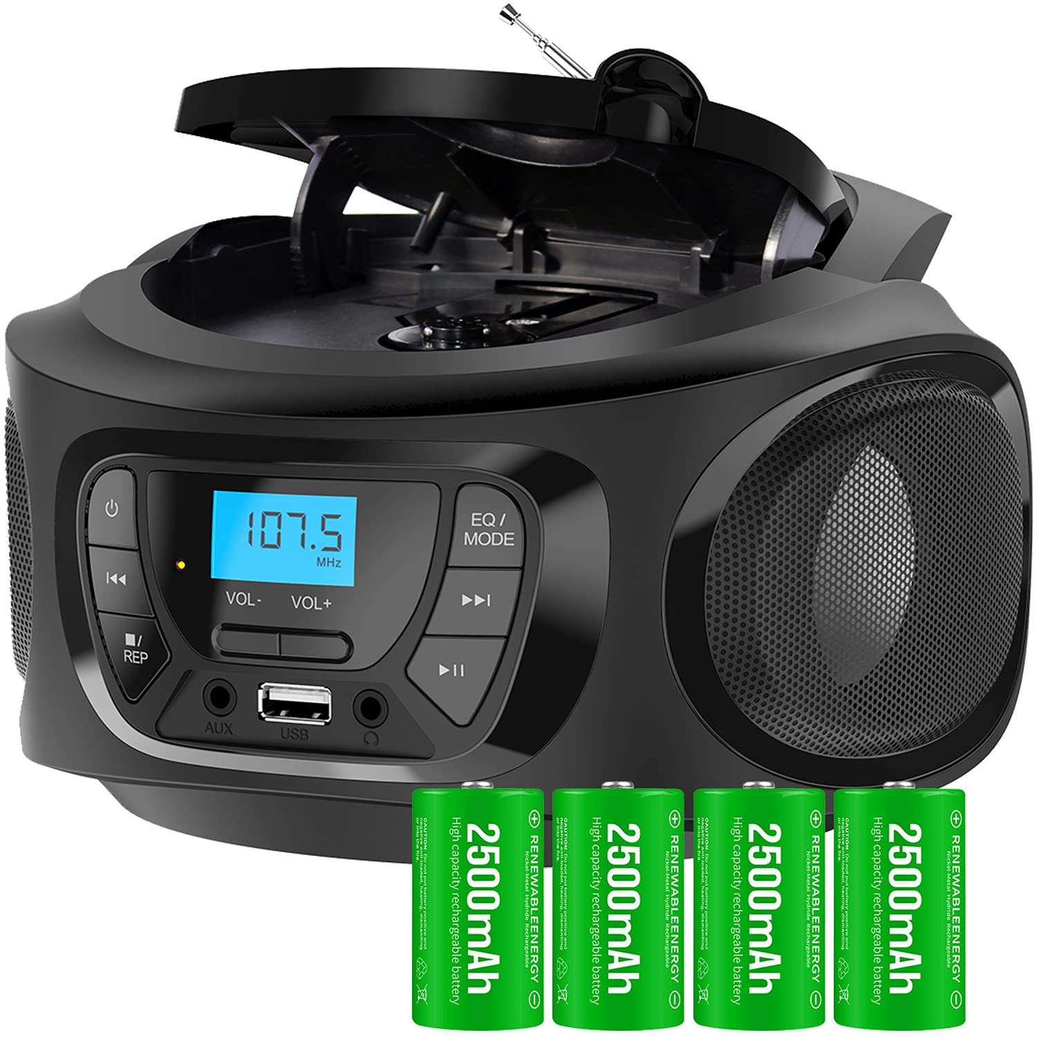 Klim Boombox Portable Audio System Fm Radio Cd Player Bluetooth ...