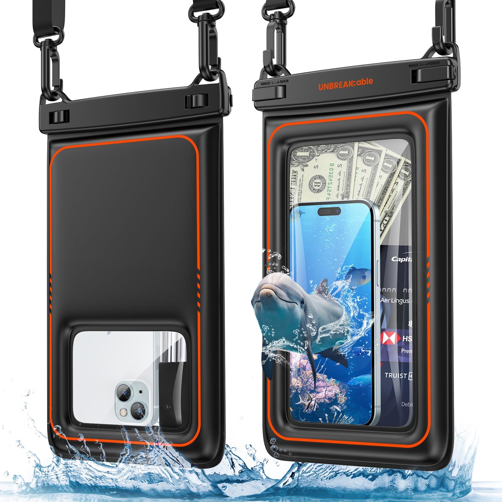 UNBREAKcable Large Waterproof Phone Pouch Floating [IPX8 Waterproof ...