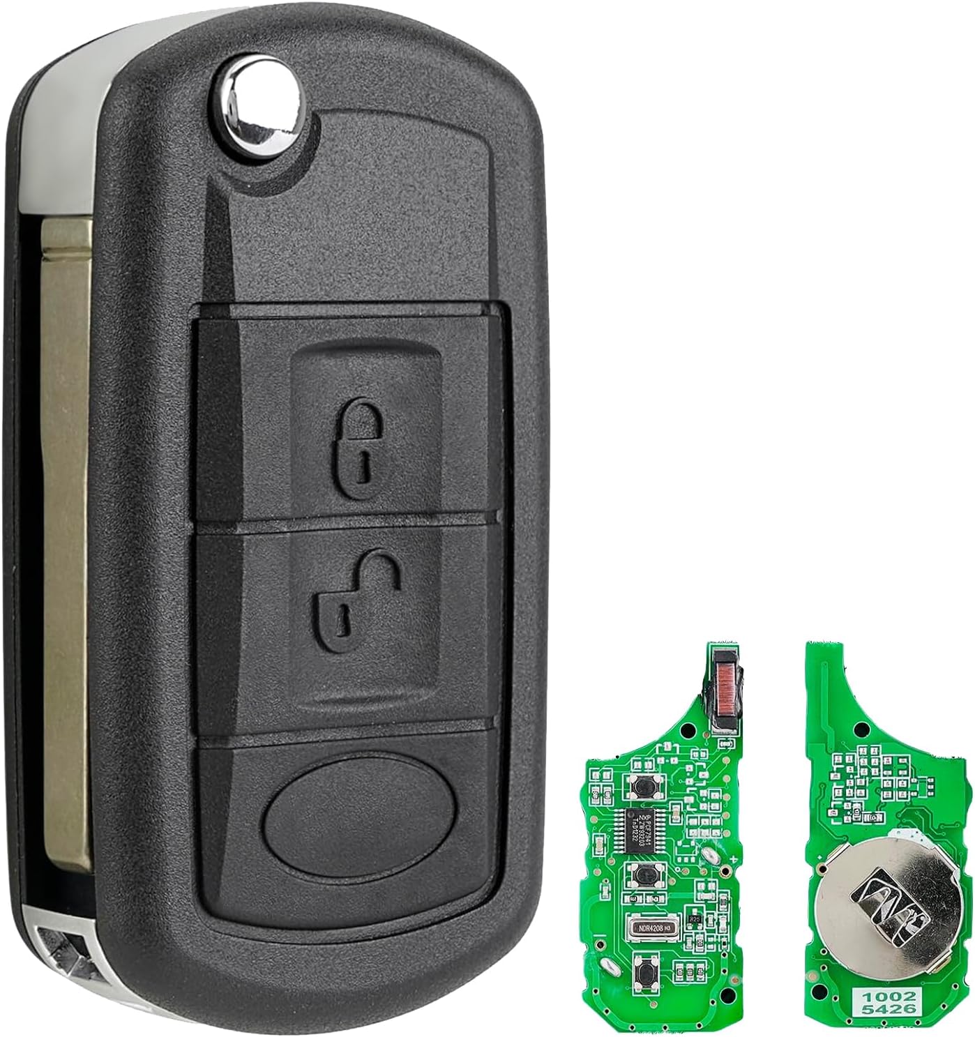 433MHZ 3 Buttons Car Key Fob ID46 Chip For Land Rover Discovery 3 Range ...