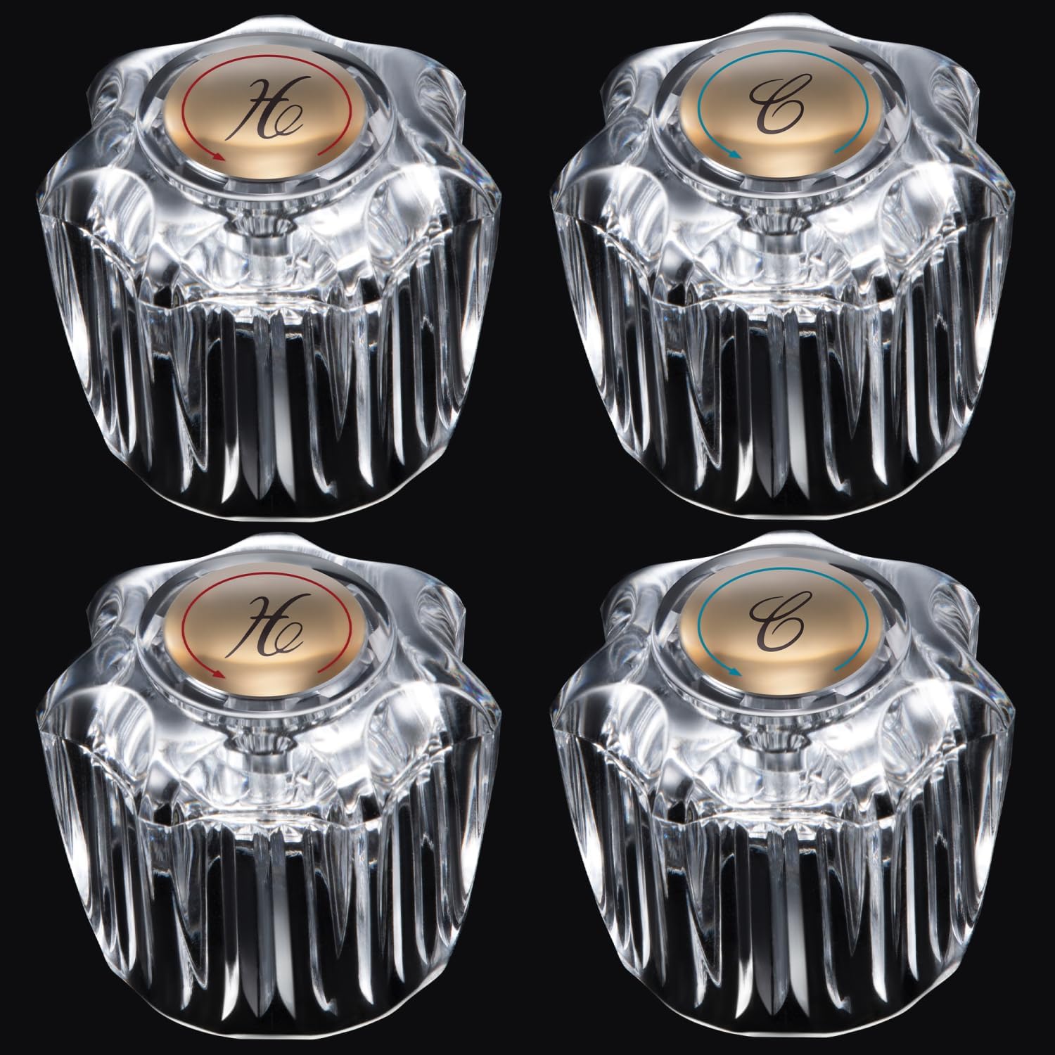 Enhon 2 Pairs Bathroom Faucet Knobs Replacement, Bathtub Faucet Handles ...