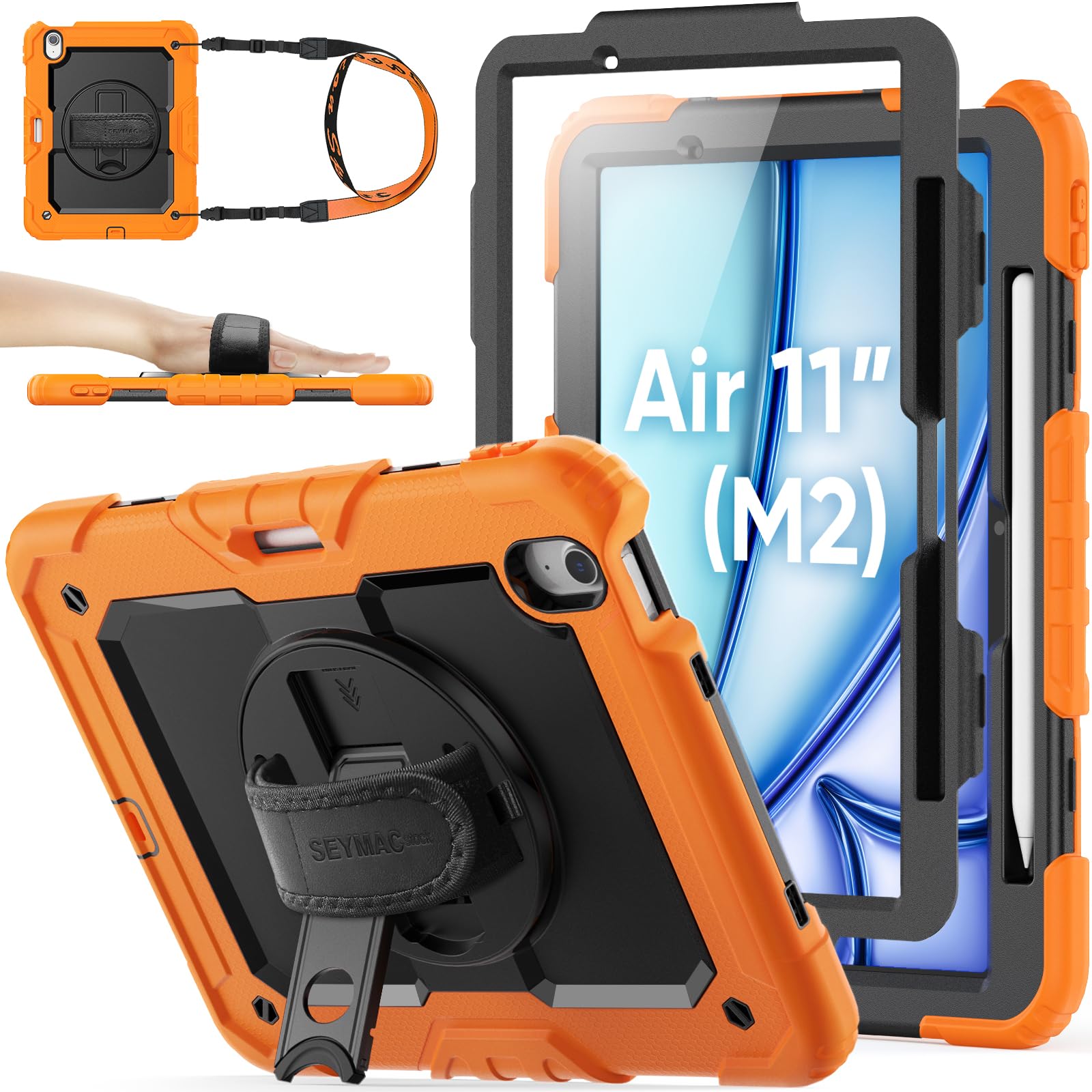 Amazon.com: SEYMAC stock Case for iPad Air 11 inch Case M2 2024/ Air ...