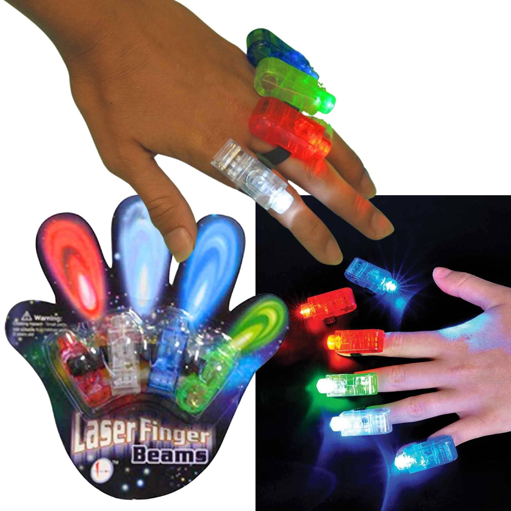 Amazon.com: FingerBeams LED Finger Ring Lights, 4 Color Flashlights Per ...