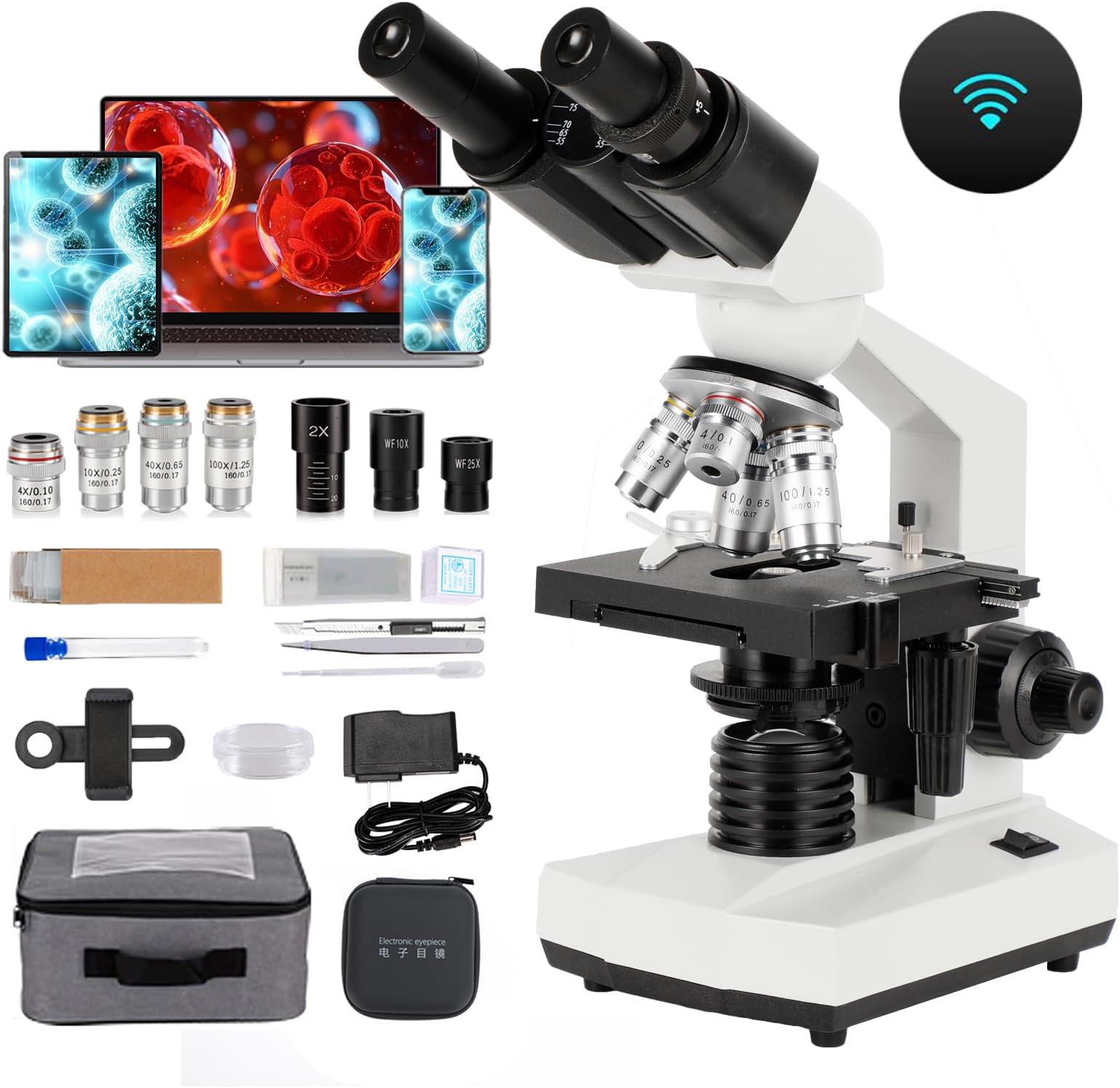 Amazon.com: Woehrsh Microscope for Adults WF10x and WF25x eyepieces ...