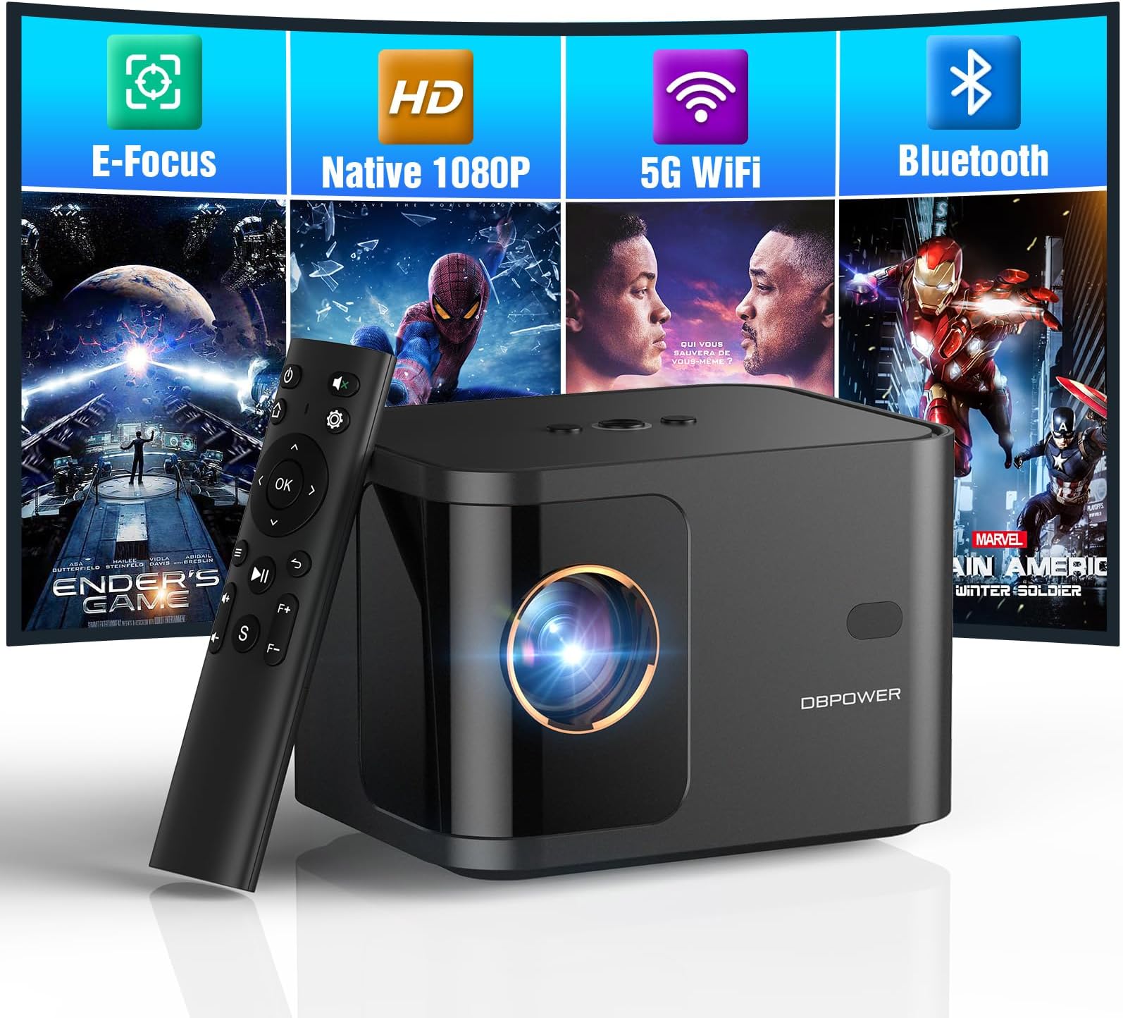 Amazon.com: [Electric Focus] 5G WiFi Mini Bluetooth Projector 4K ...