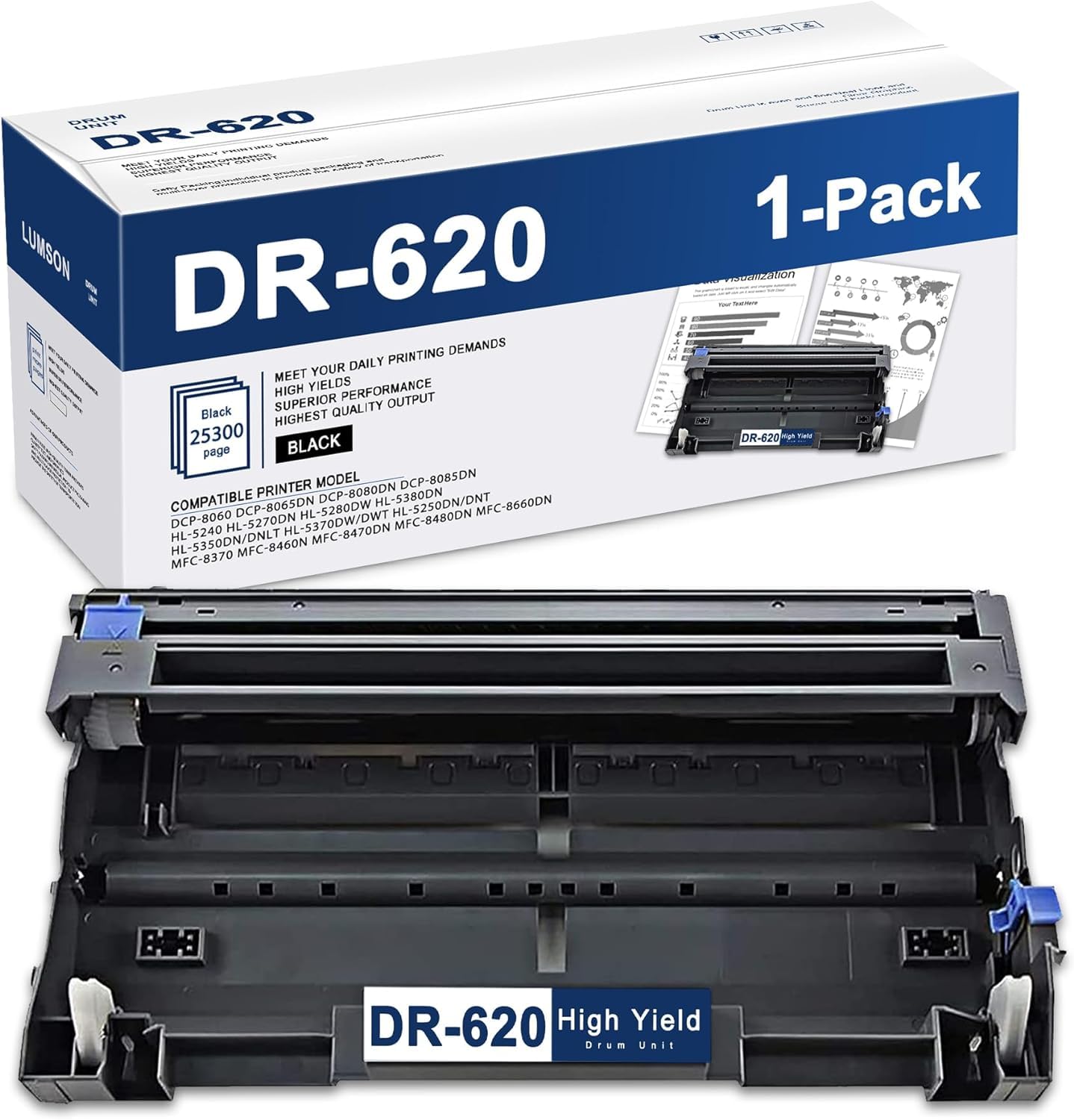 DR620 DR-620 Drum Unit 1 Pack High Yield Replacement for Brother DR 620 ...