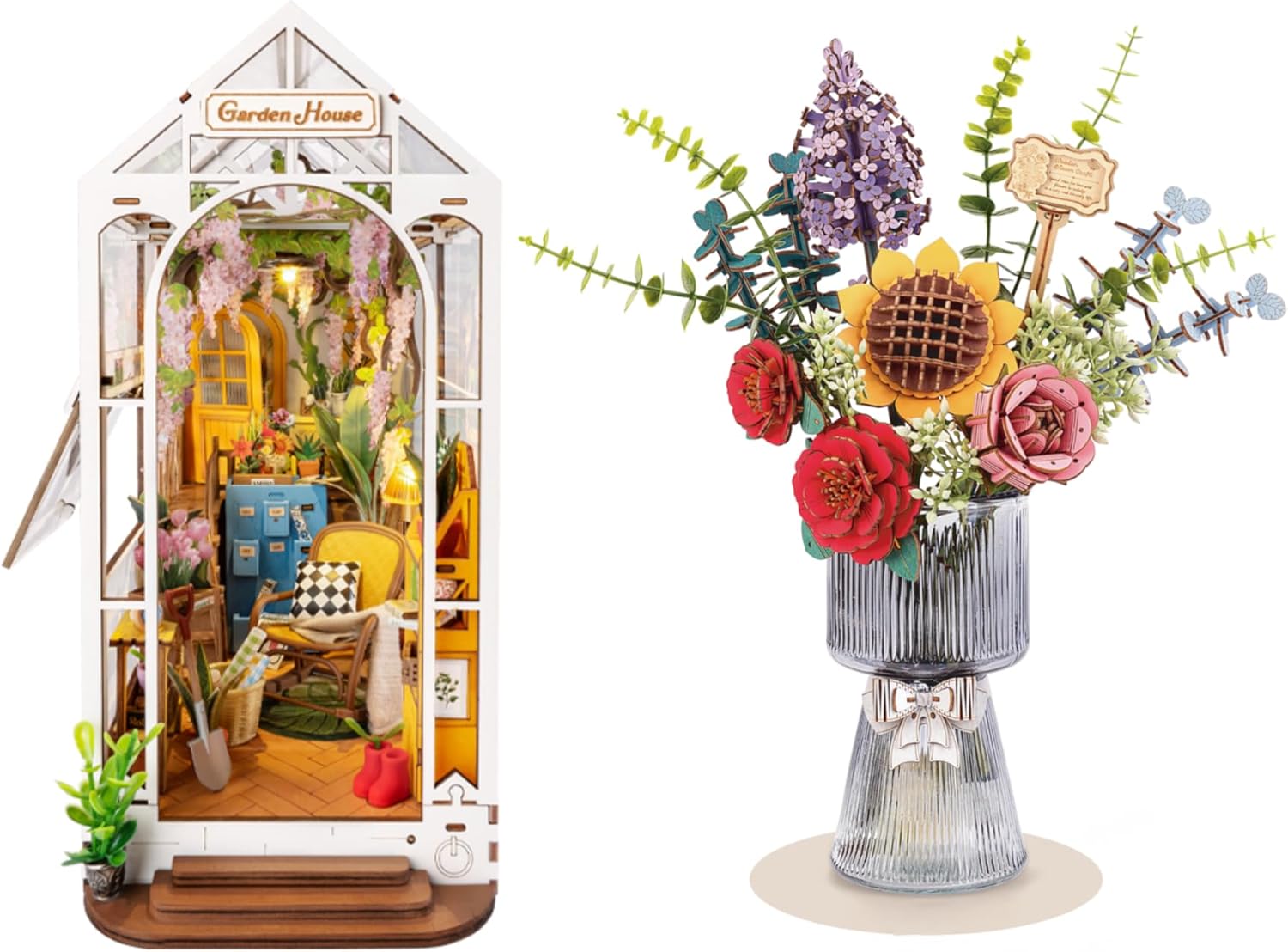 Amazon.com: Rolife Garden House Book Nook Kits, 3D Wooden Puzzles ...