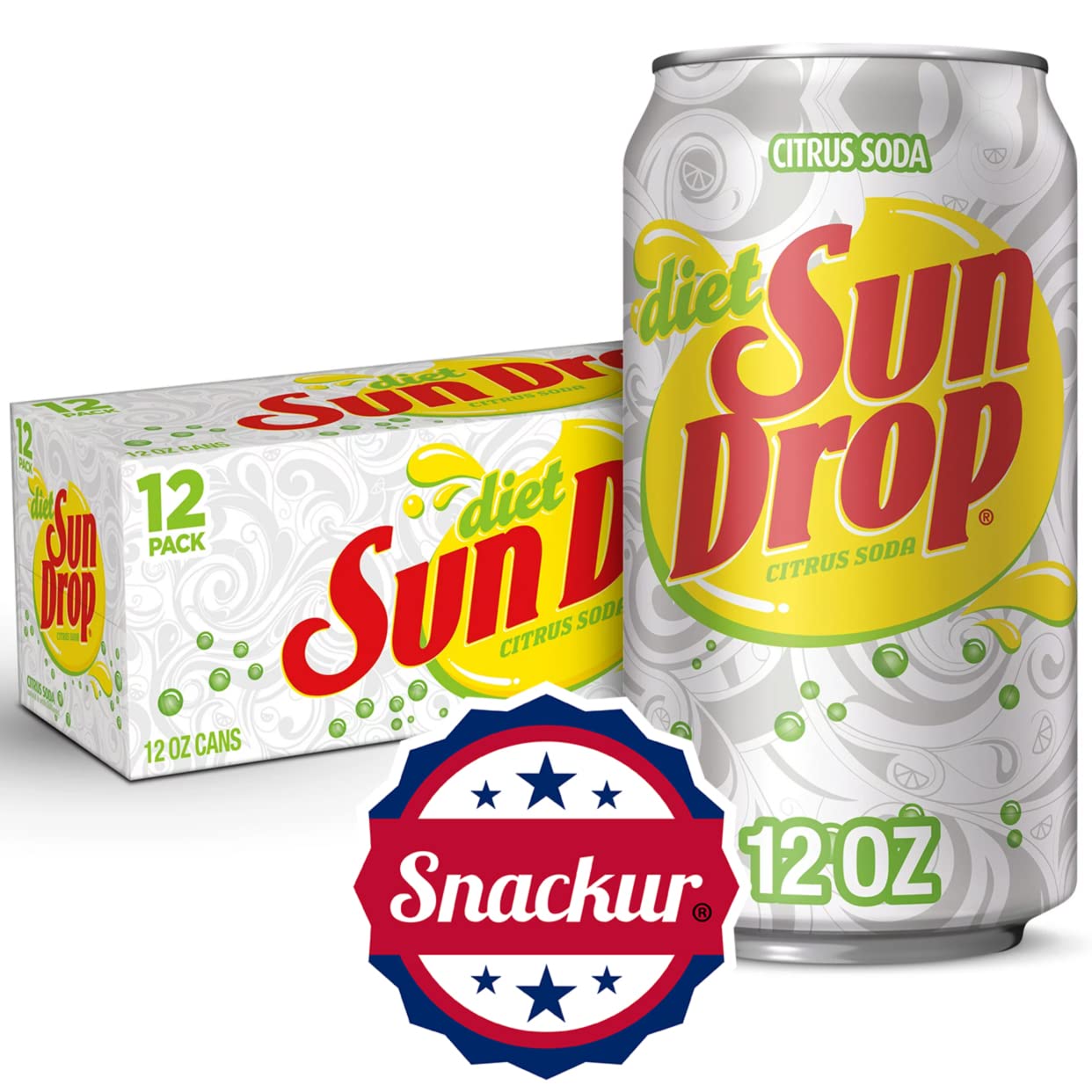 Amazon.com : Sundrop Diet Citrus Soda,12 OZ Cans,12 Pack,With Snackur ...
