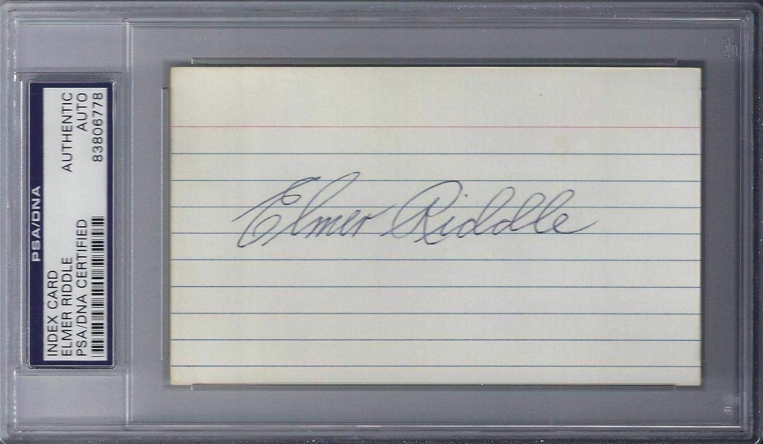 Elmer Riddle Signed Index Card - PSA DNA - MLB Cut Signatures at Amazon ...