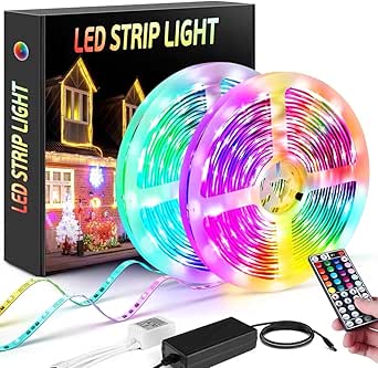 Amazon.com: LED Strip with 44 Key Remote, RGB 5050 Color Changing Music ...