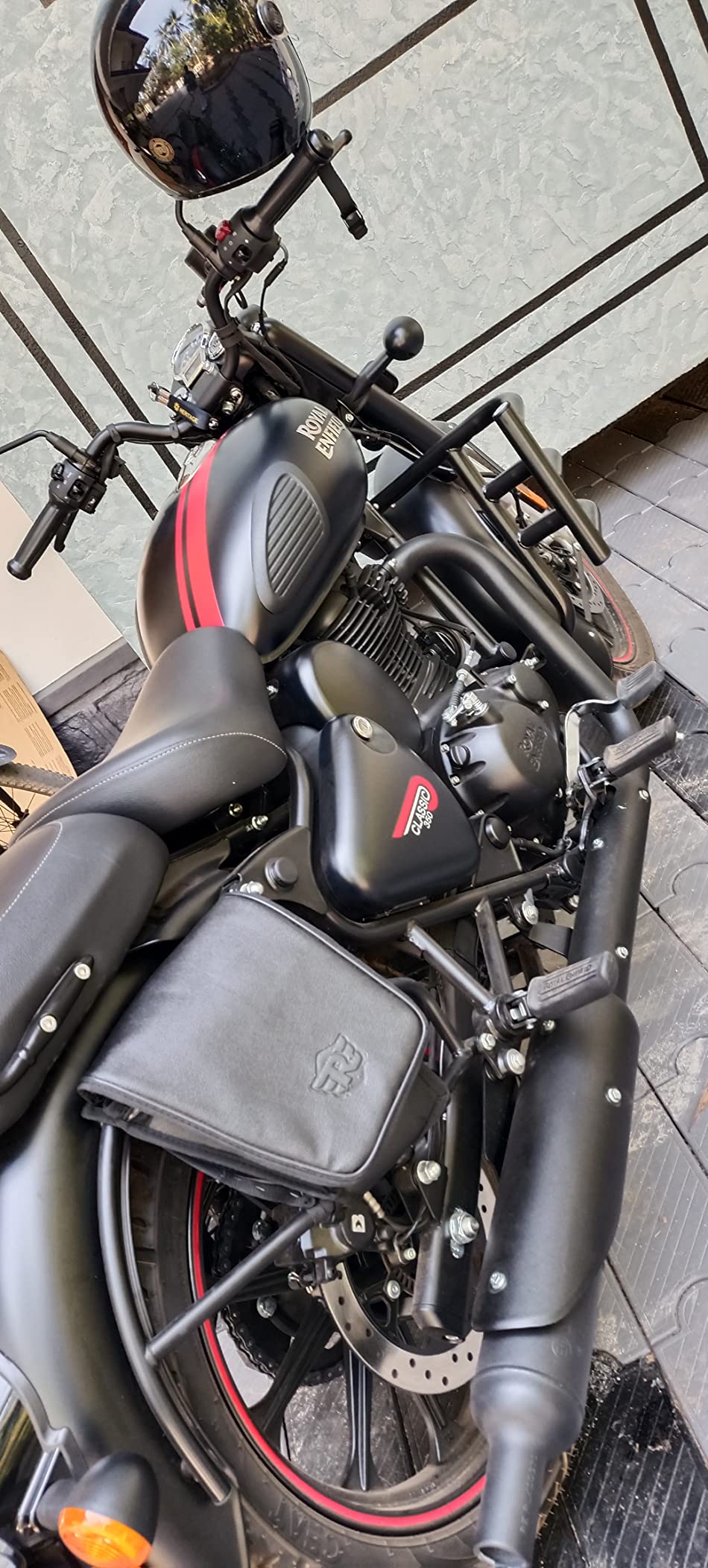 TRENDZ , Leather Half Tank Cover (Black) for Classic 350/500, Standard ...