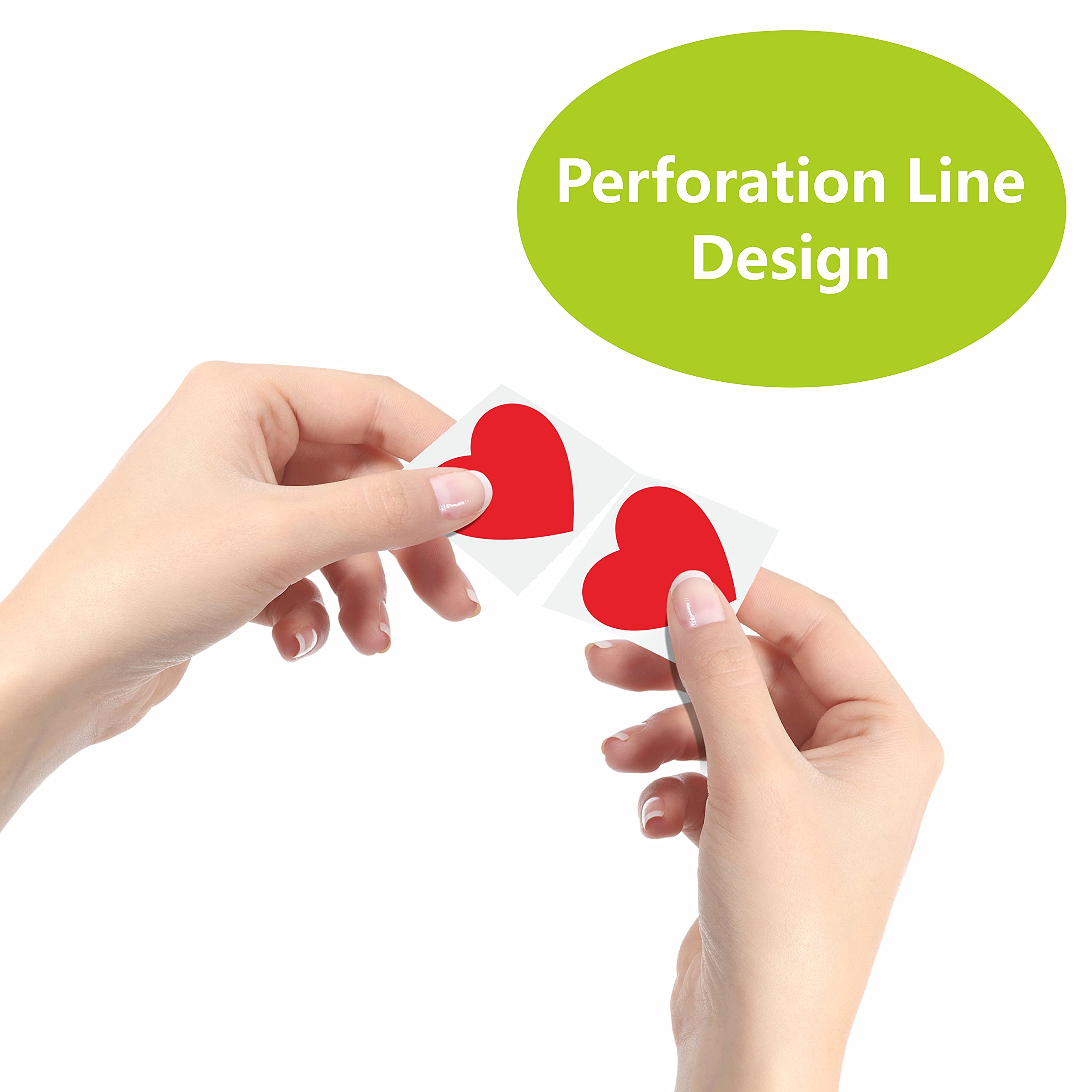 Snapklik.com : 1200 PCS Red Heart Shaped Sticker Labels