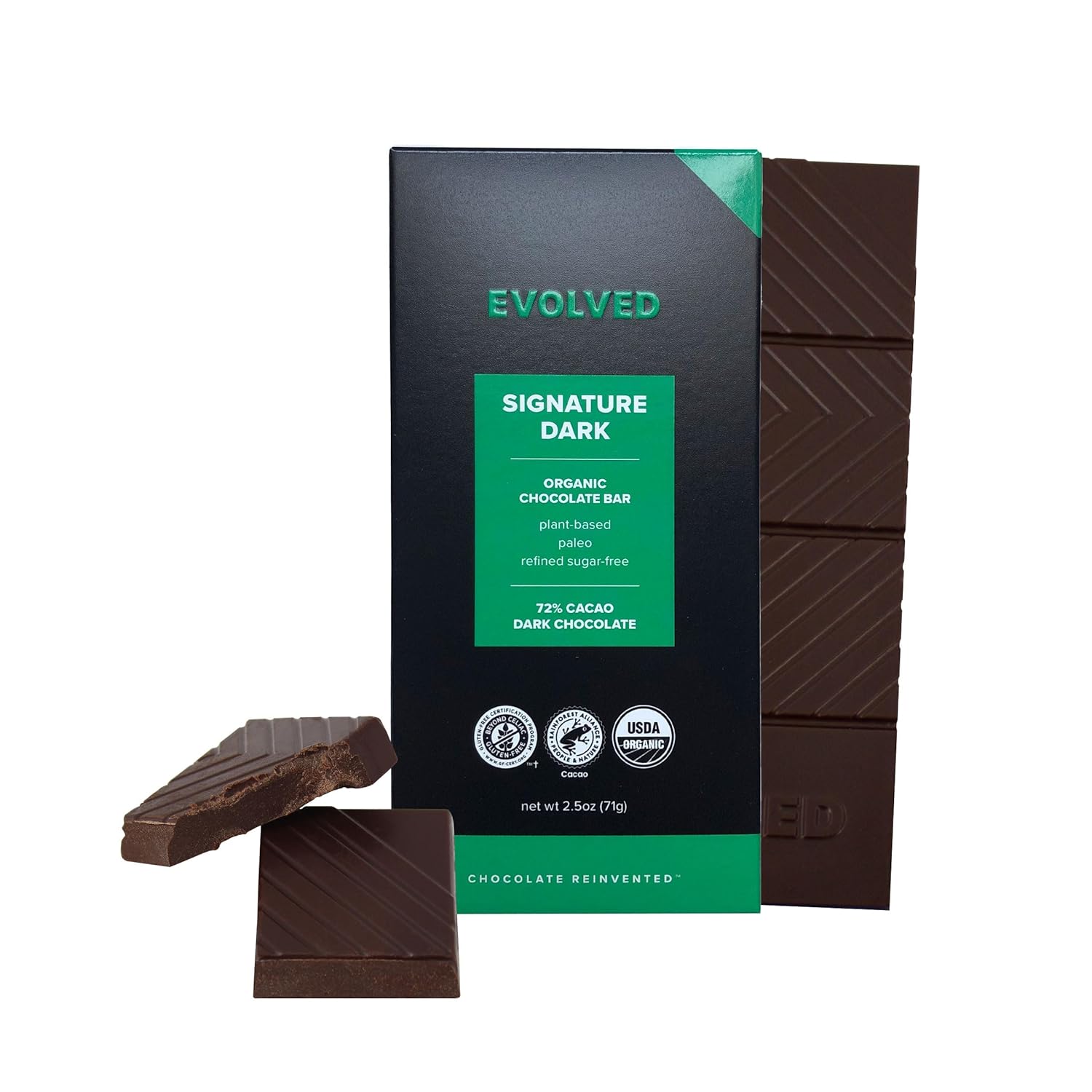 Amazon.com: EVOLVED Chocolate Signature Dark Chocolate Bars, 2.5-oz ...
