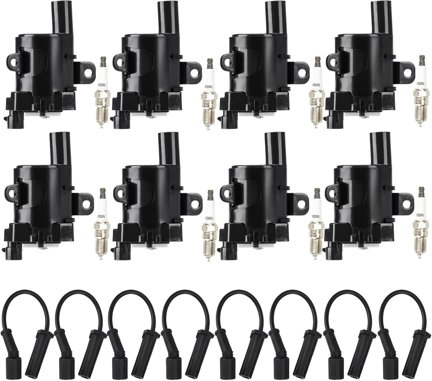 Amazon.com: Round Ignition Coil Pack + Iridium Spark Plugs + Wire for ...