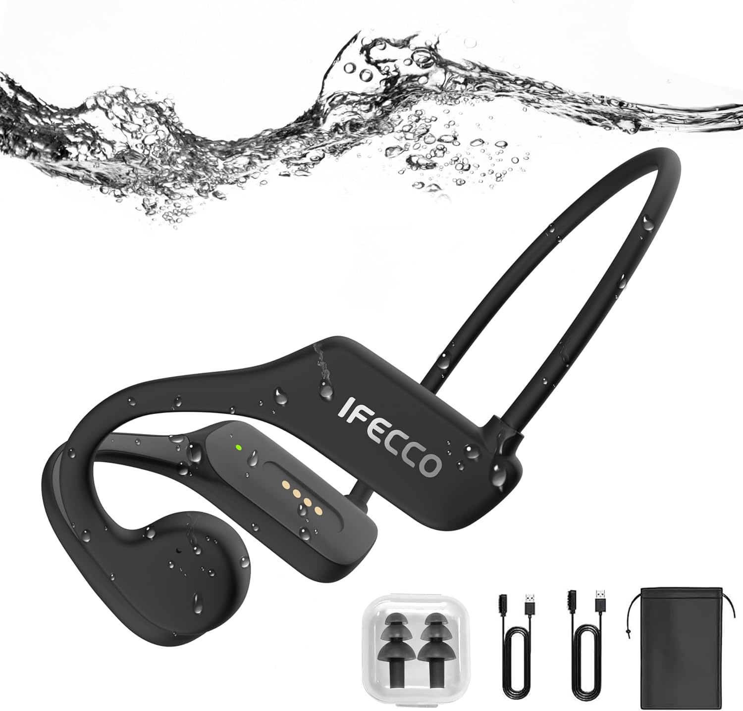 IFECCO Bone Conduction Headphones Swimming - IP68 Waterproof Swimming ...