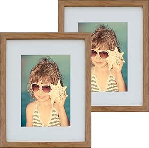 Amazon.com: BD ART set of 2 photo frames 8x10, Oak, solid MDF wooden ...